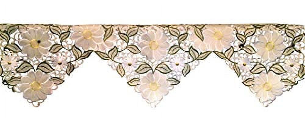 Doily Boutique Fireplace Mantel Scarf with Large Yellow Daisy Flowers ...