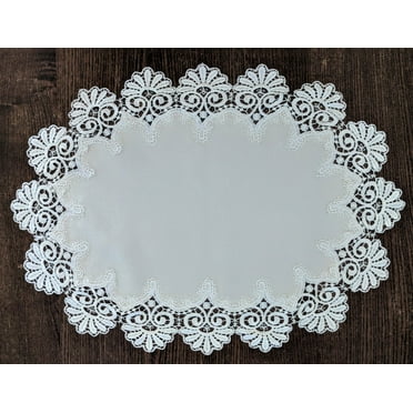 Doily Boutique Place Mats Set of 2 with a Red Burgundy Rose Flower on ...