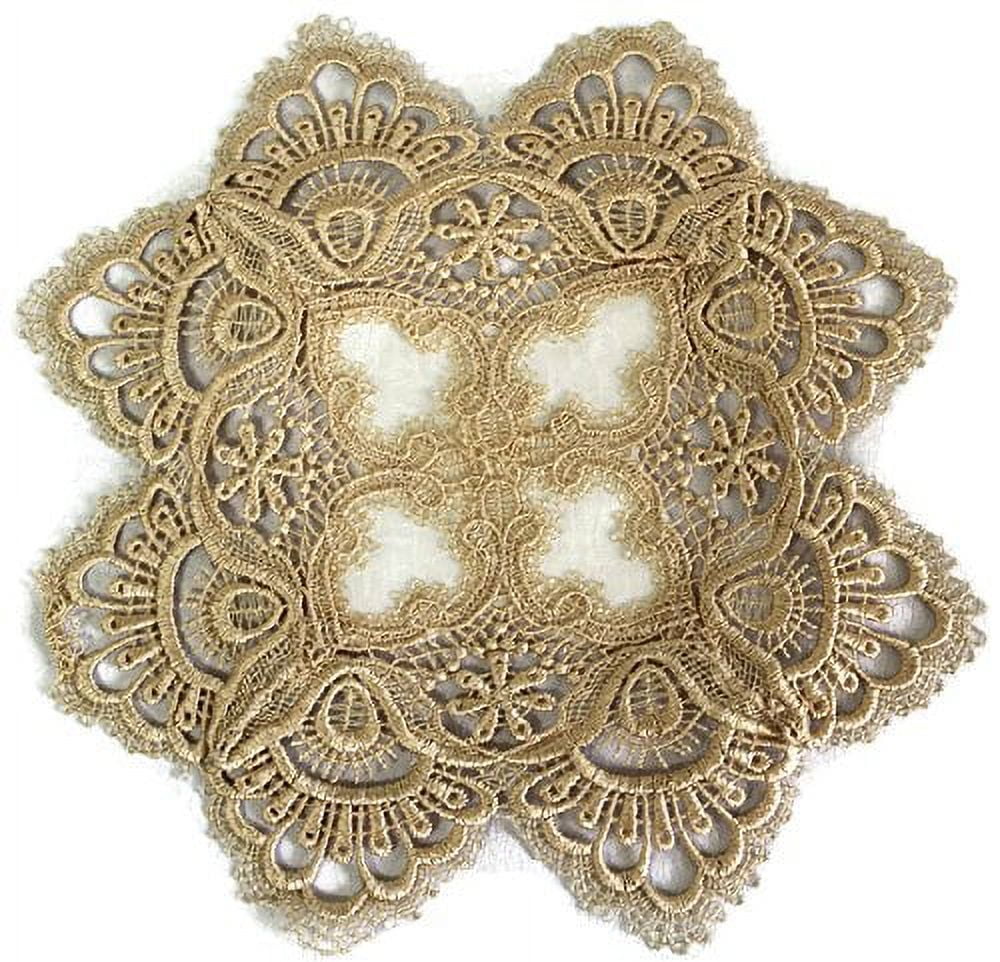 Doily Boutique, Square Doily, 11 inches, with Gold European Lace ...