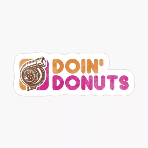Doin' Donuts Drift Racing Shirt Sticker Phone Decal Water Bottle ...