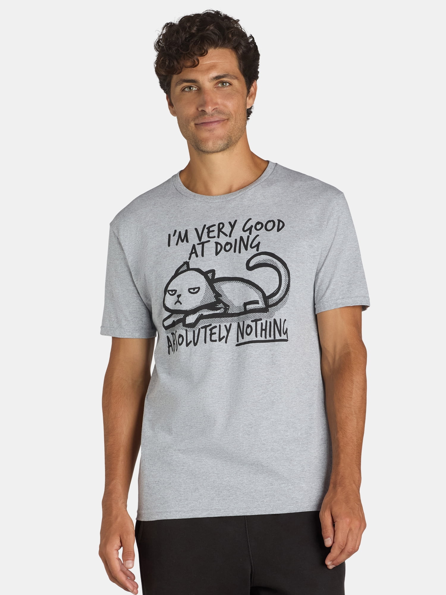 Doing Absolutely Nothing Men's & Big Men's Graphic Tee with Short Sleeves, Sizes S-3XL - Walmart.com