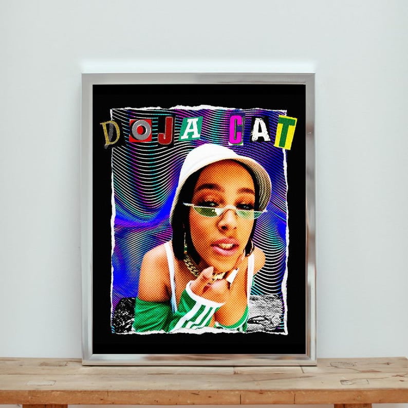 Doja Cat Neon Pop Art Wall Art Poster, Celebrity Music Decor for Room ...