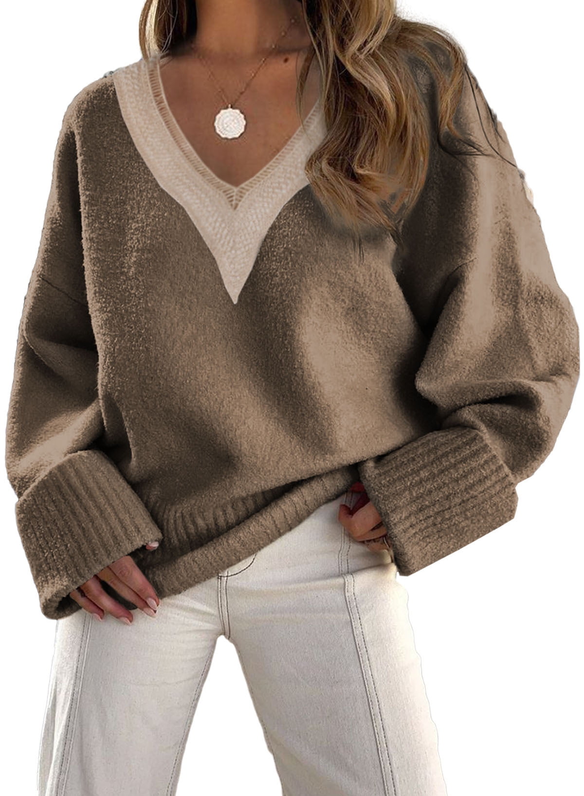 Dokotoo Pullover Sweaters Women Winter Warm Jumper Sweaters Casual Long ...