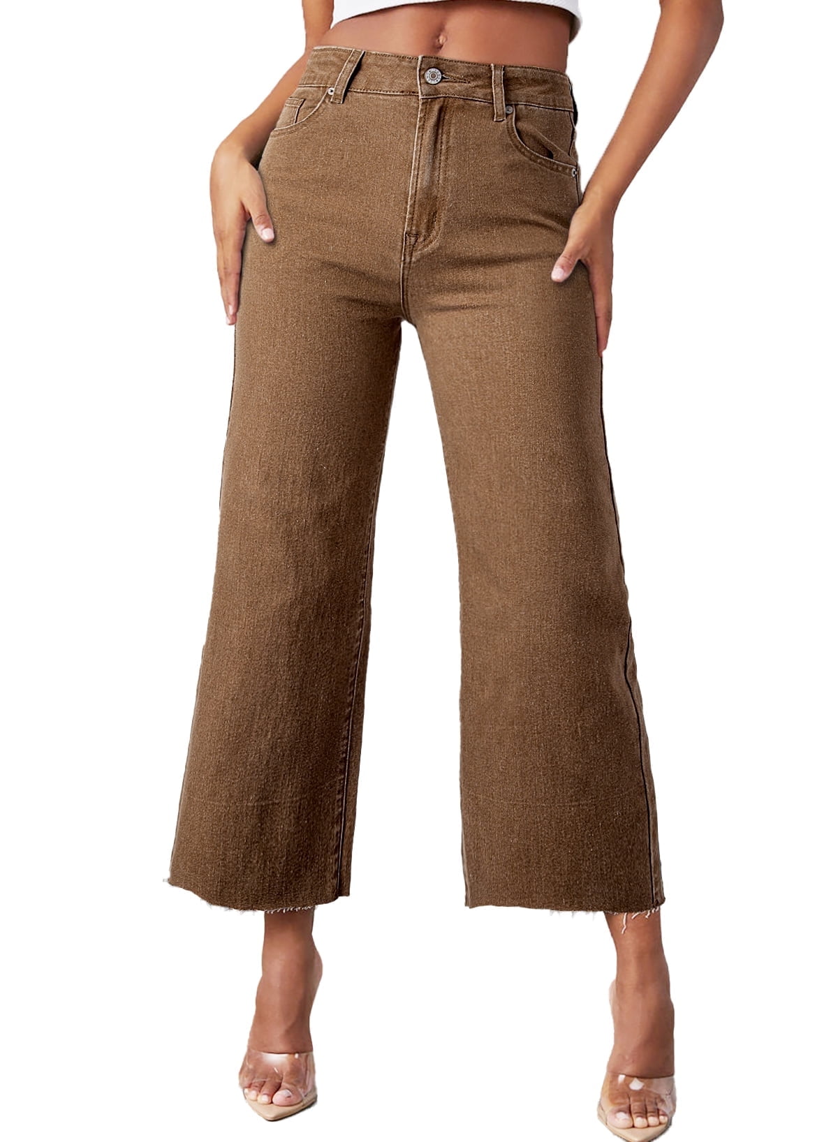 Dokotoo Women's Wide Leg Jeans Stretchy High Rised Boyfriend Denim ...