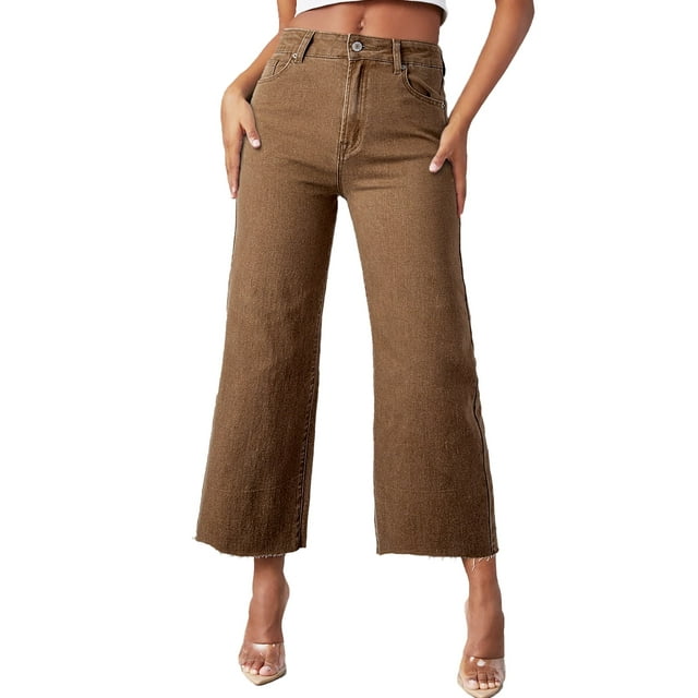 Dokotoo Women's Wide Leg Jeans Stretchy High Rised Boyfriend Denim ...