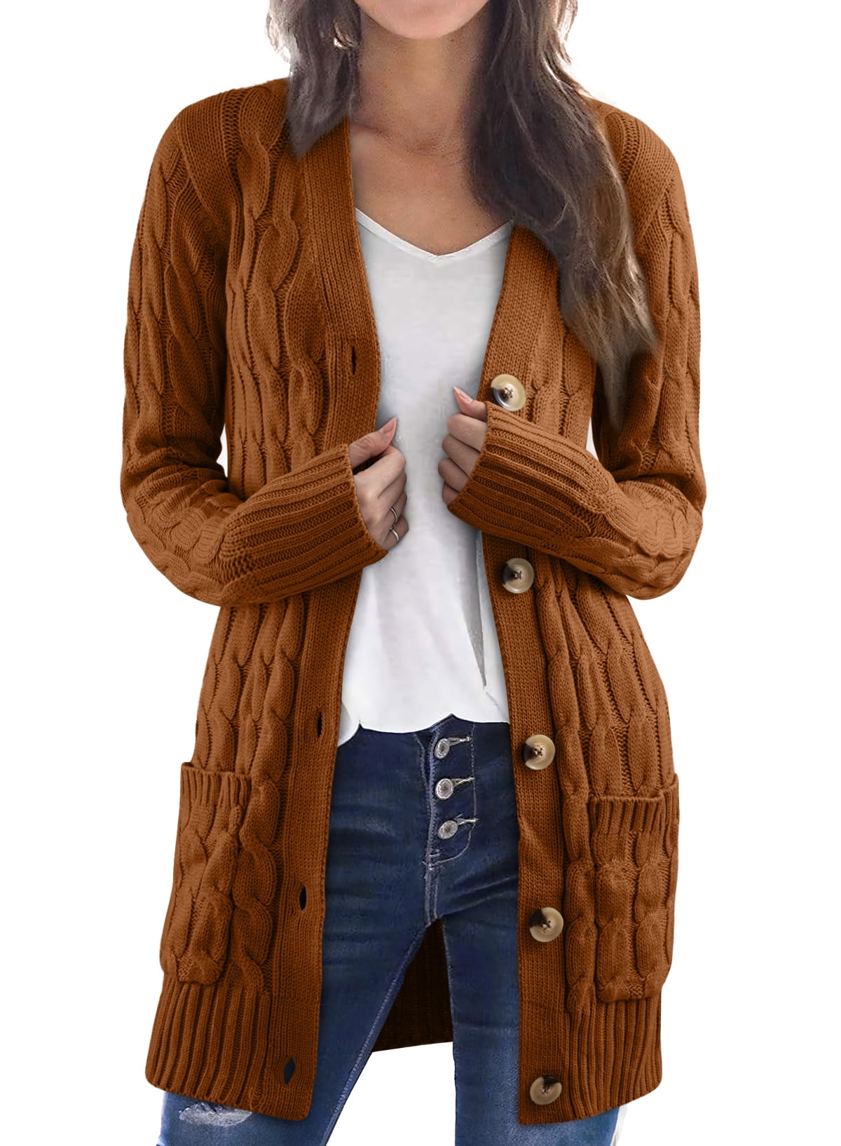 Dokotoo Womens Lightweight Open Front Long Cardigan Sweaters, Plus Size ...