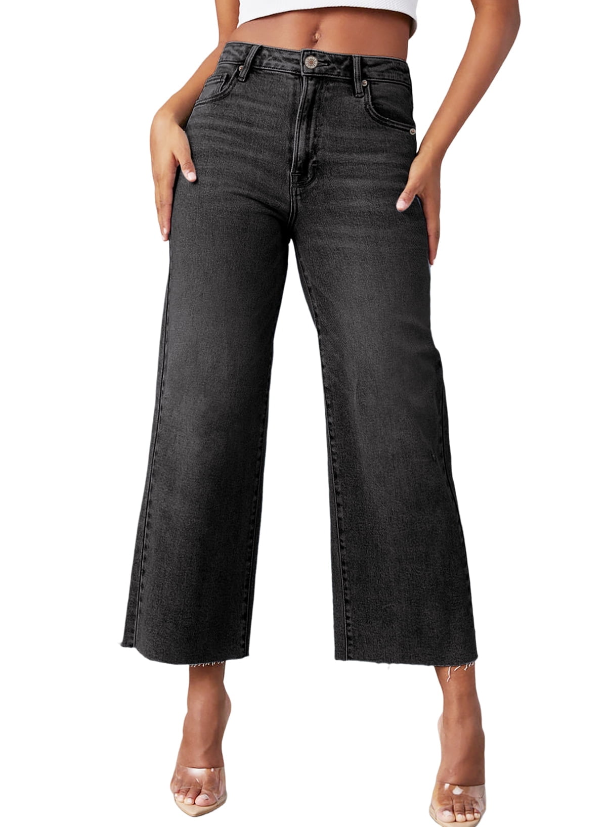 Dokotoo Womens Wide Leg Jeans Classic Fit High Rise Straight Leg Loose ...