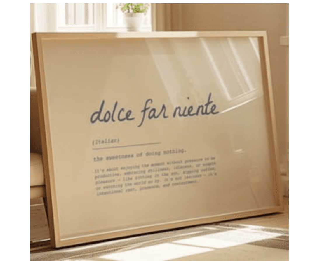 Dolce Far Niente Definition Poster Home Decor Office Wall Art - Walmart.com