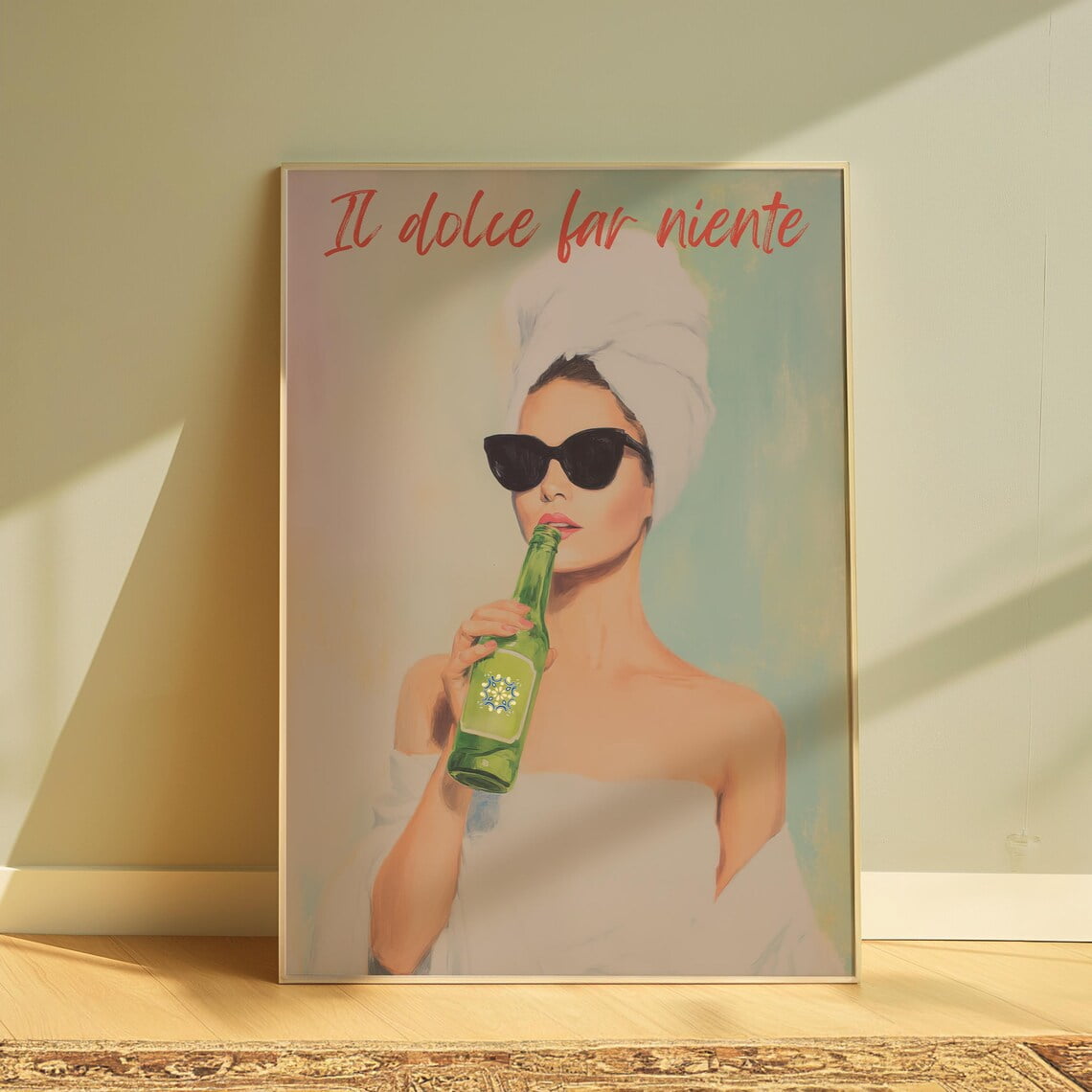 Dolce Far Niente Italian Woman Wall Art, Unframed Canvas Size 16x24 ...