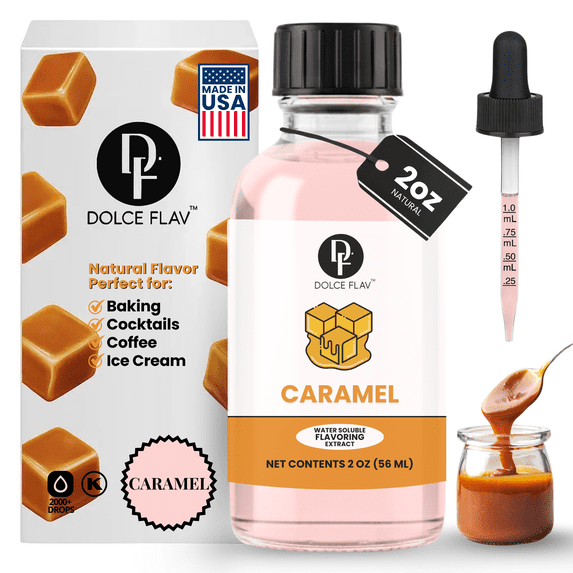 Dolce Flav Caramel Extract Water Soluble 2 oz Gluten-Free Natural ...