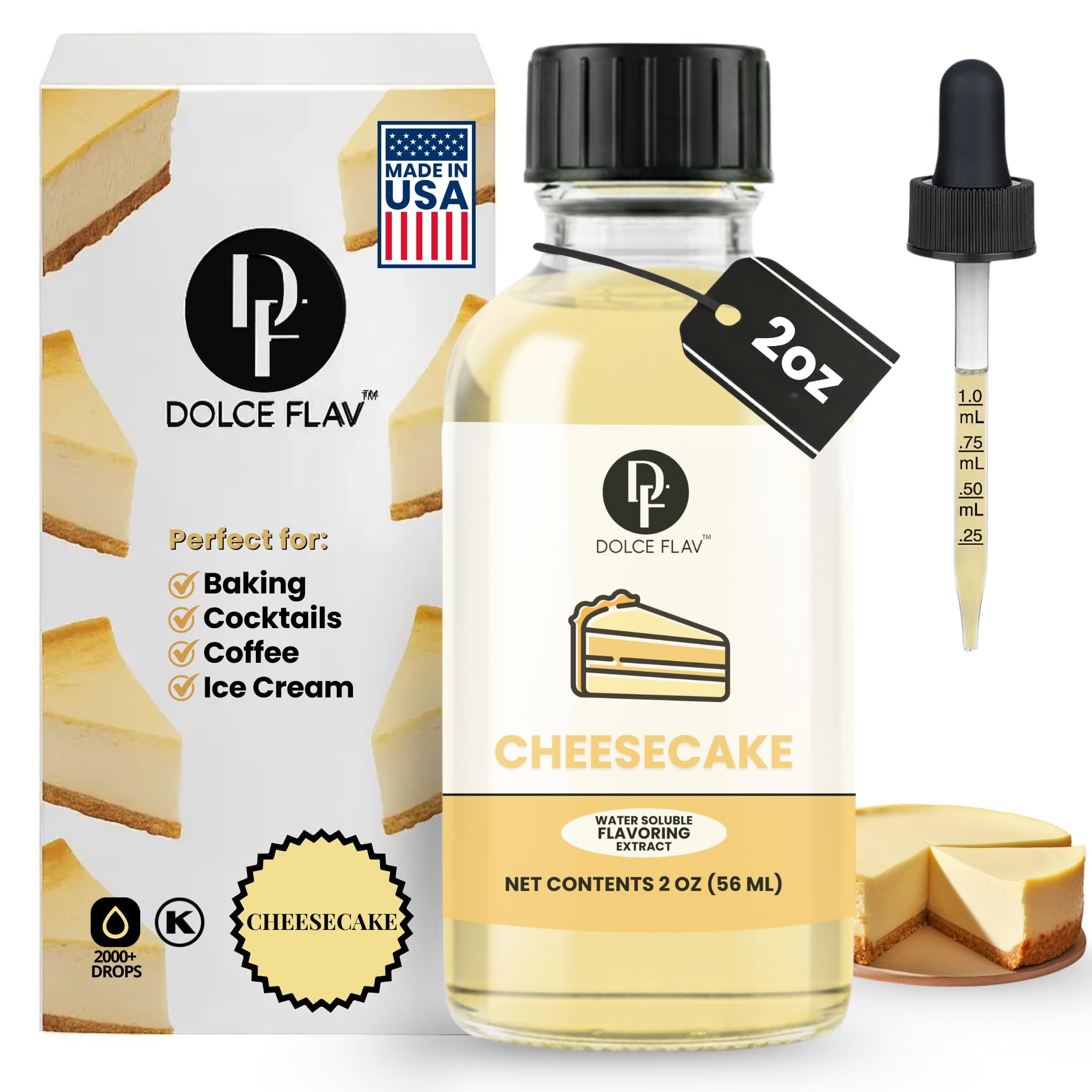 Dolce Flav Cheesecake Extract GGA1 - 2 Ounce Water-Soluble Kosher ...