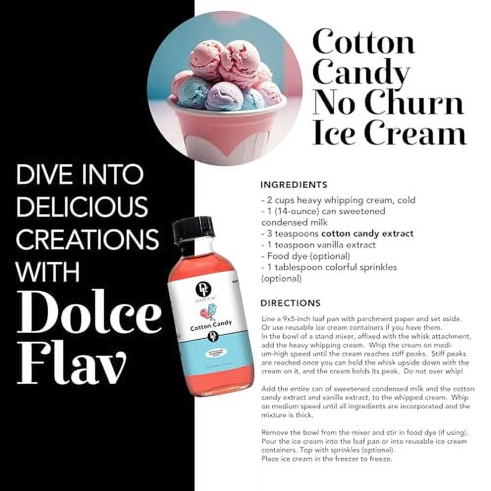 Dolce Flav Cotton Candy Extract - 2 Ounce Water-Soluble Multipurpose ...