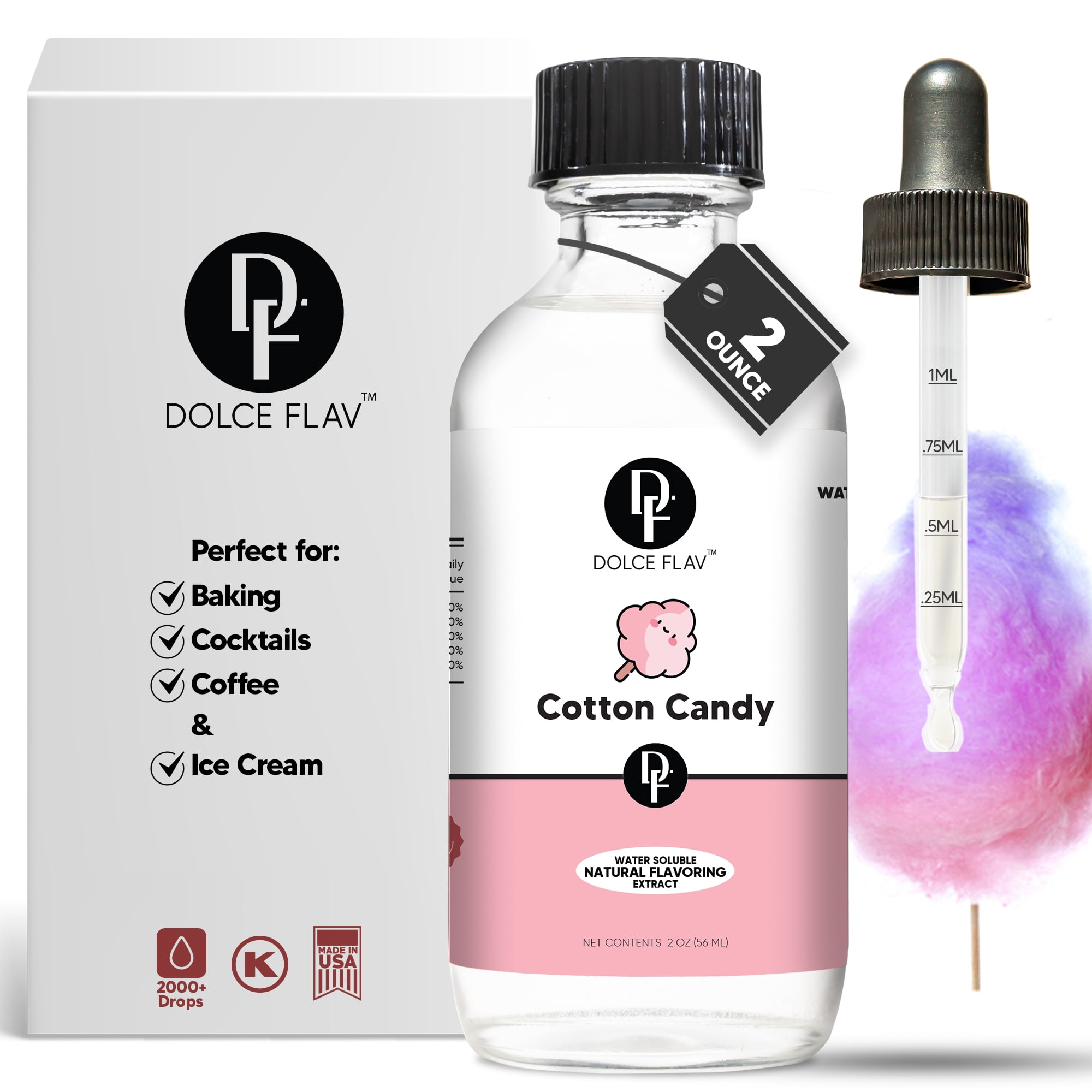 Dolce Flav - Cotton Candy Flavoring Water Soluble 2 oz - Walmart.com