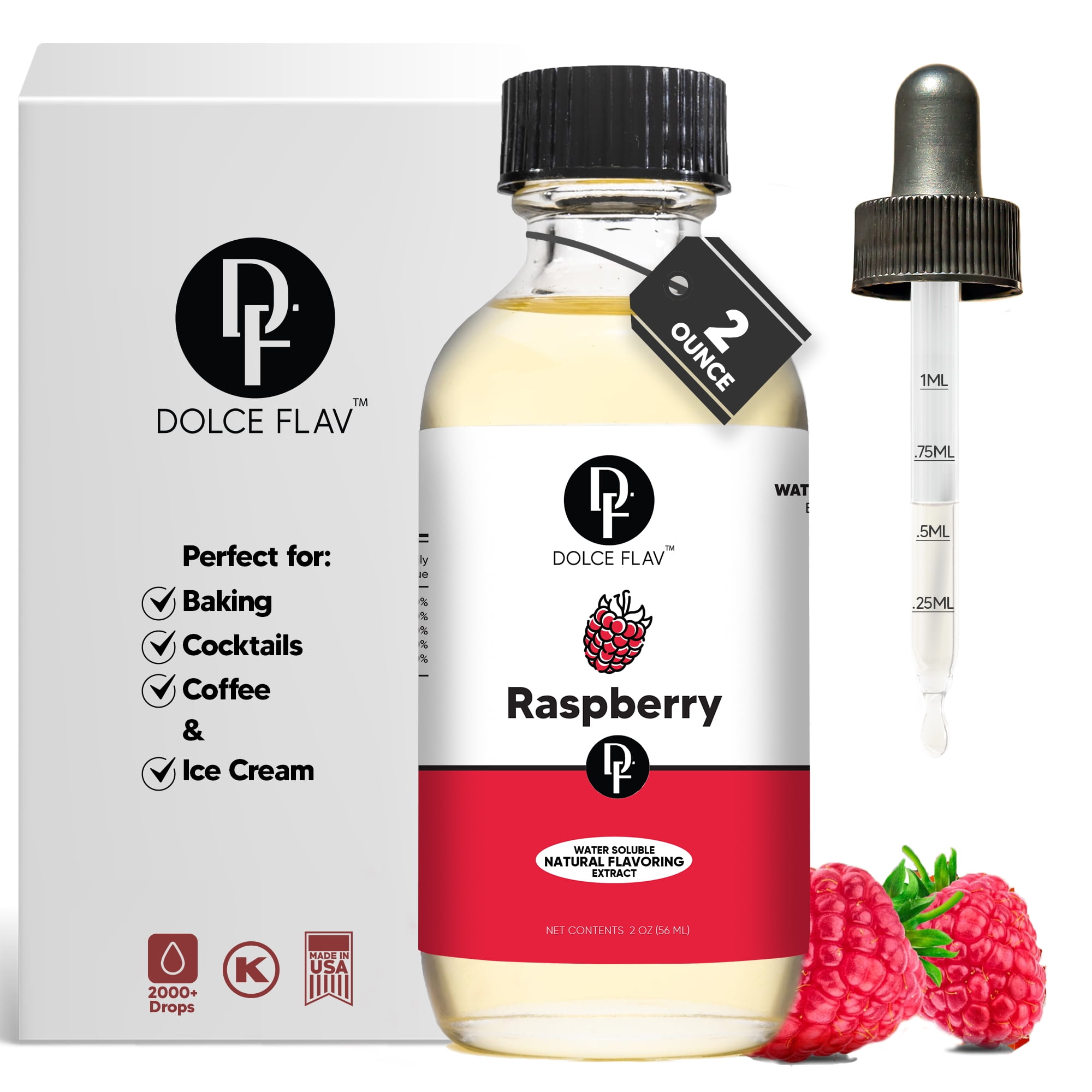 Dolce Flav - Raspberry Flavoring Water Soluble 2 oz - Walmart.com