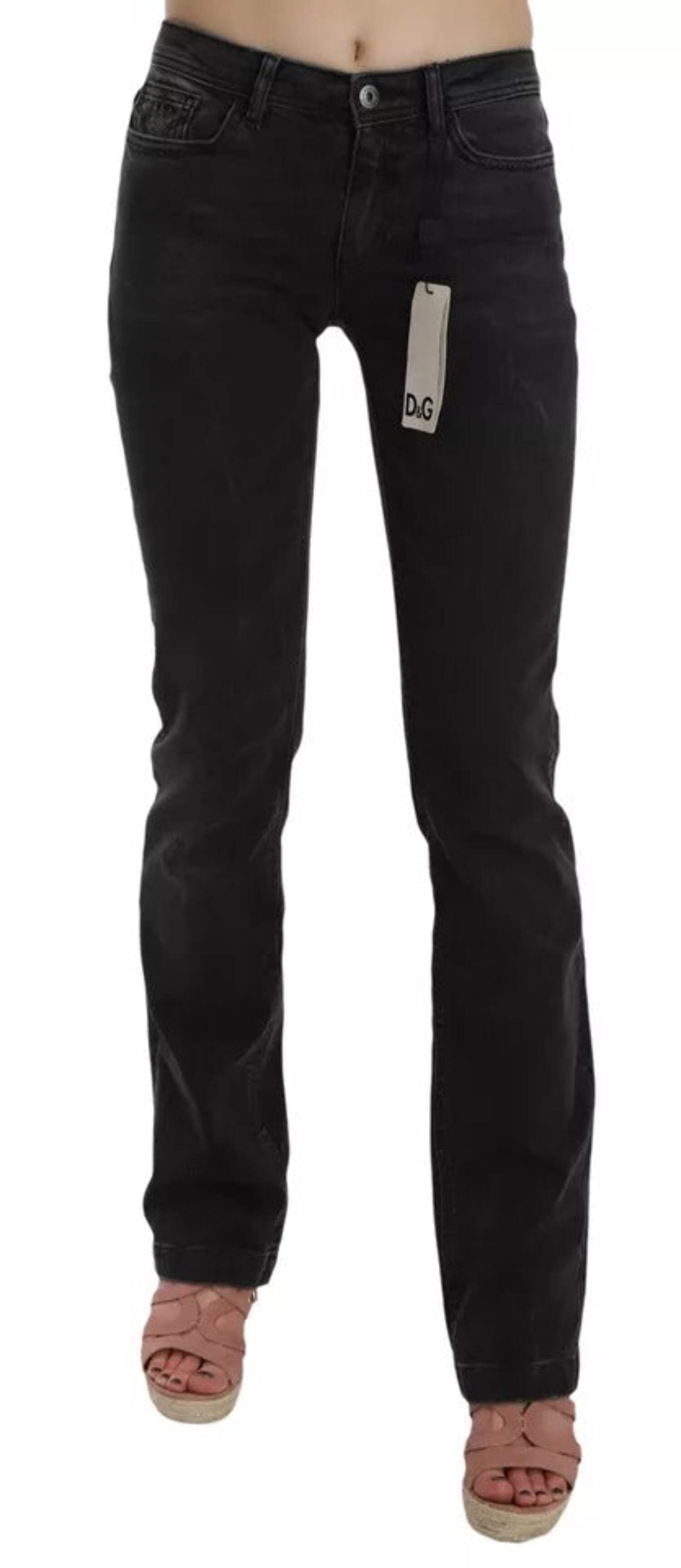 Dolce Gabbana Black Slim Fit Cotton Jeans DG Pants - Walmart.com
