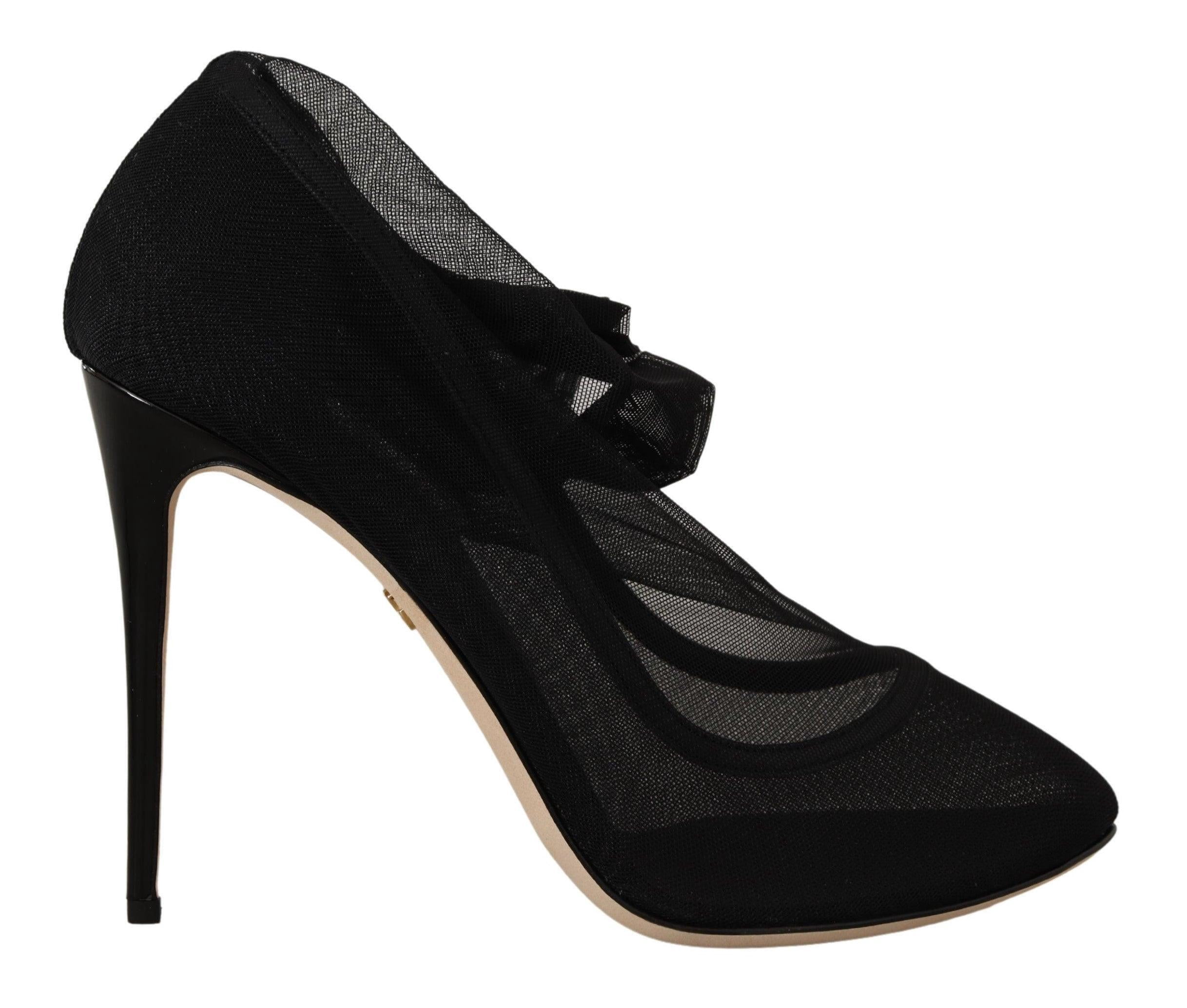 Dolce Gabbana Black Stretch Tulle Stretch Boots Shoes - Walmart.com