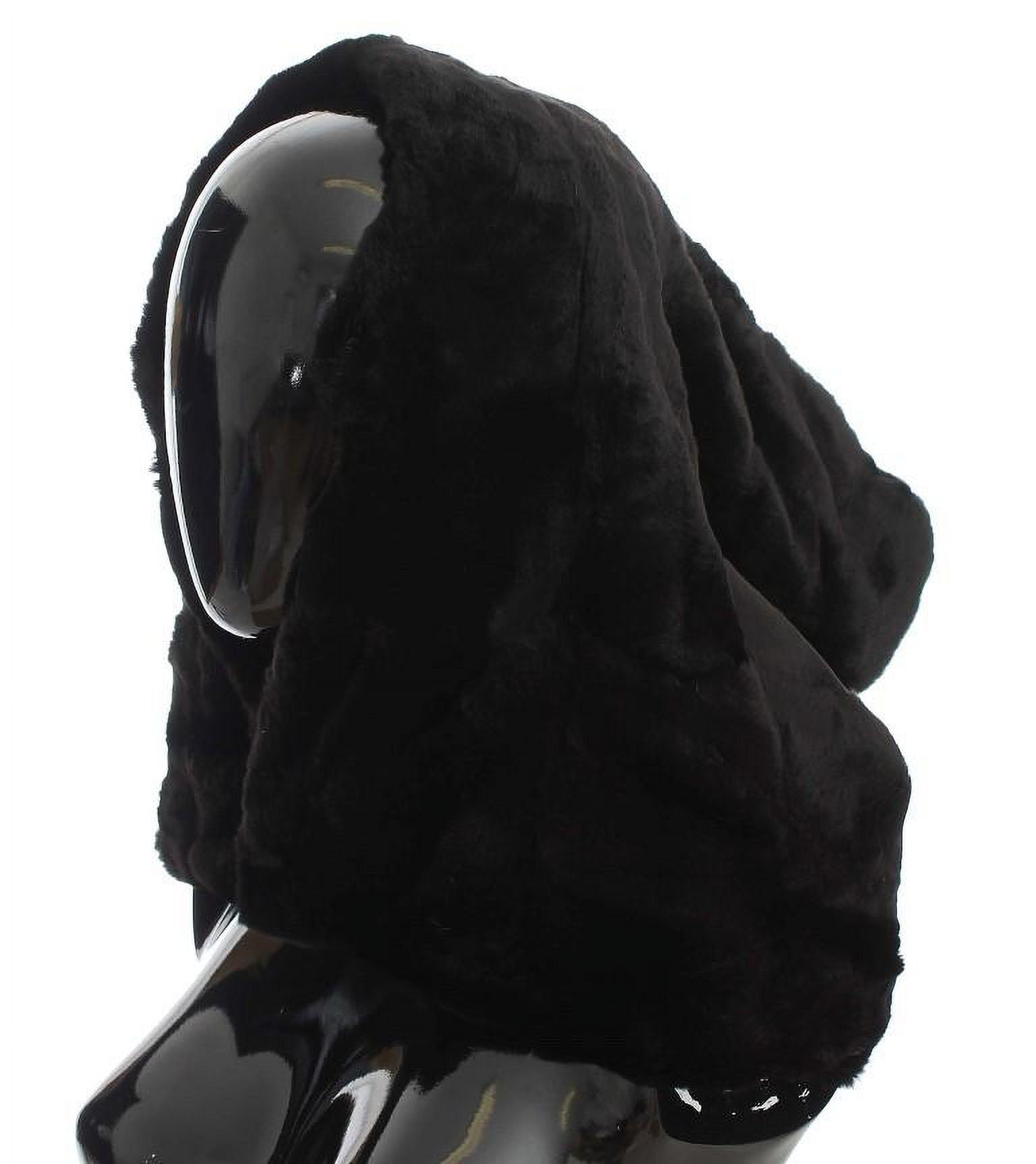 Dolce Gabbana Black Weasel Fur Crochet Hood Scarf Hat - Walmart.com