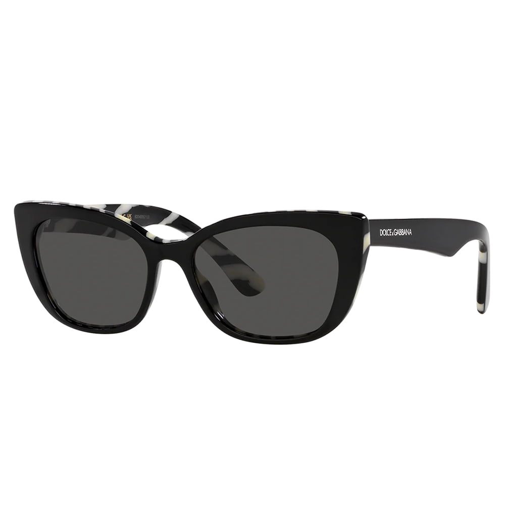 Dolce & Gabbana DX 4427 Plastic Childrens Cat-Eye Sunglasses Black on Zebra 49mm Child - Walmart.com