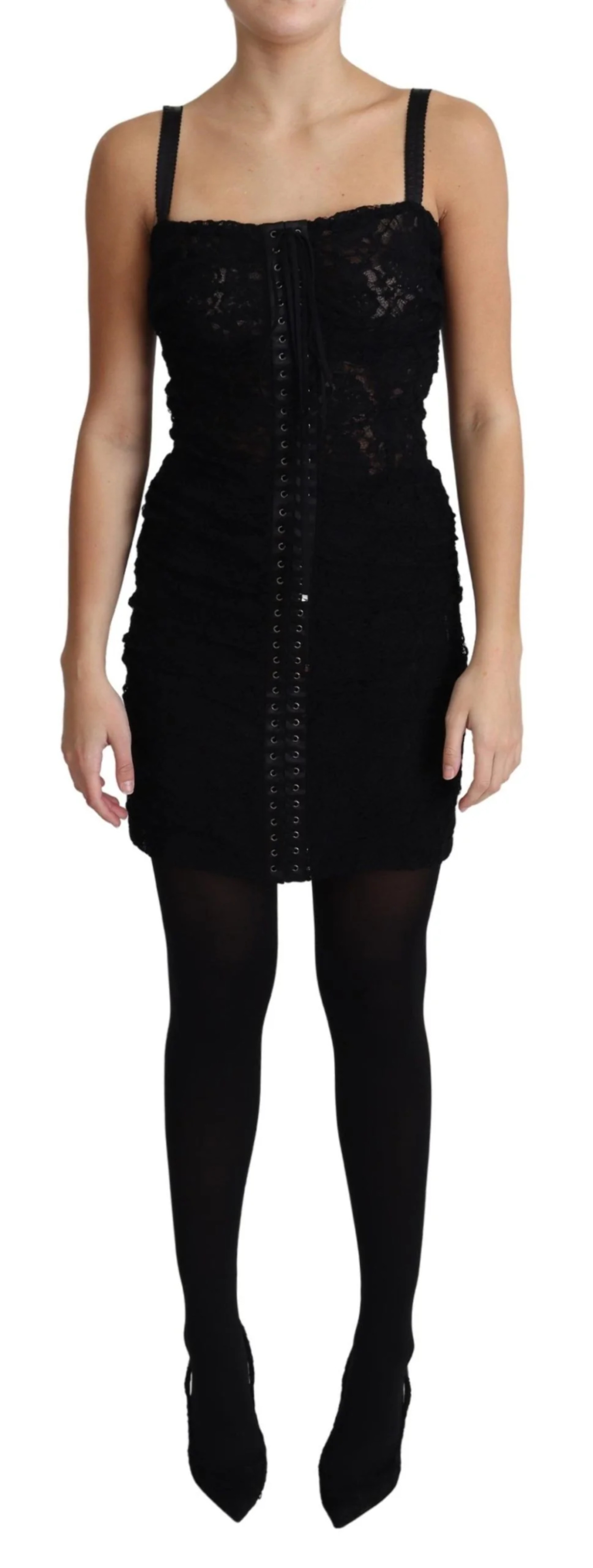 Dolce Gabbana Elegant Black Lace Bustier Mini Dress - Walmart.com