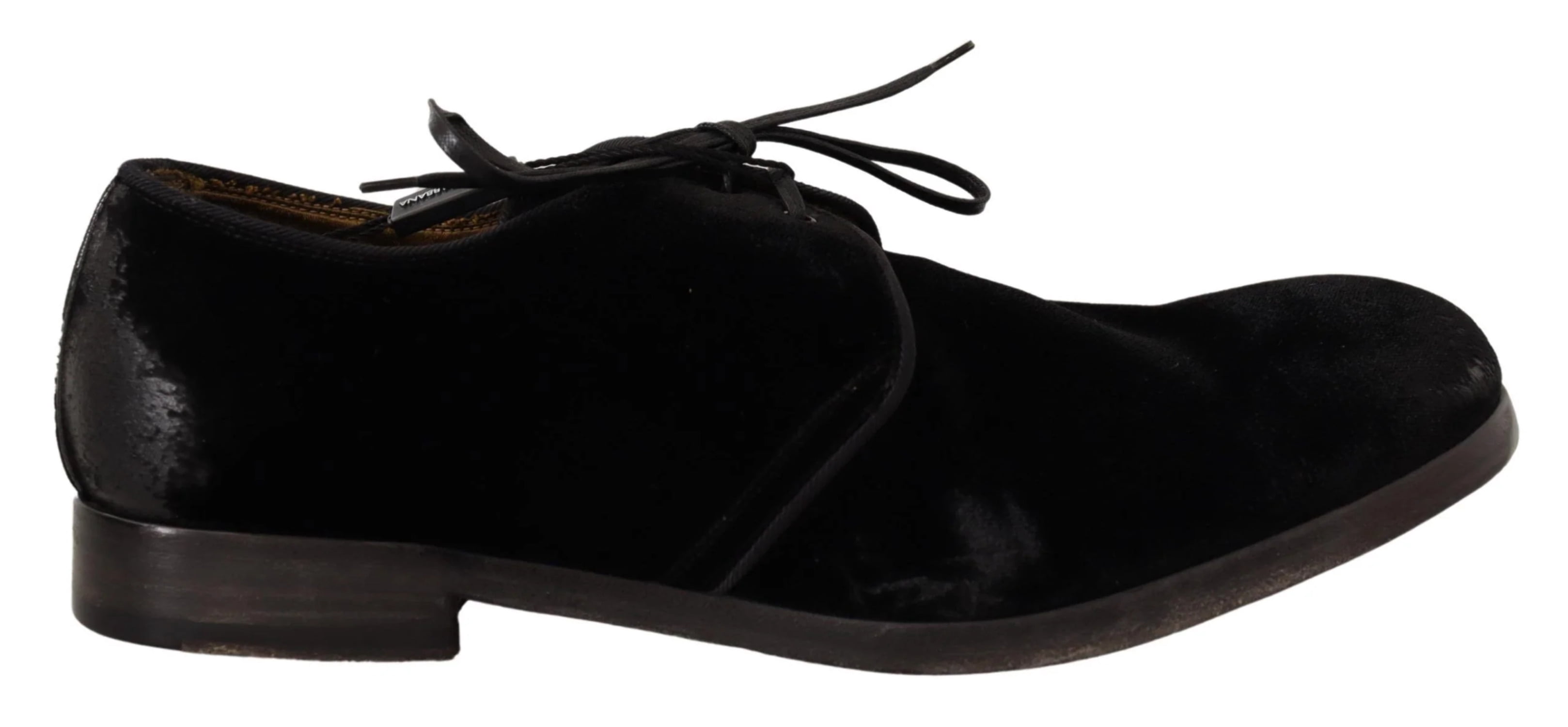 Dolce Gabbana Elegant Black Velvet Derby Shoes - Walmart.com