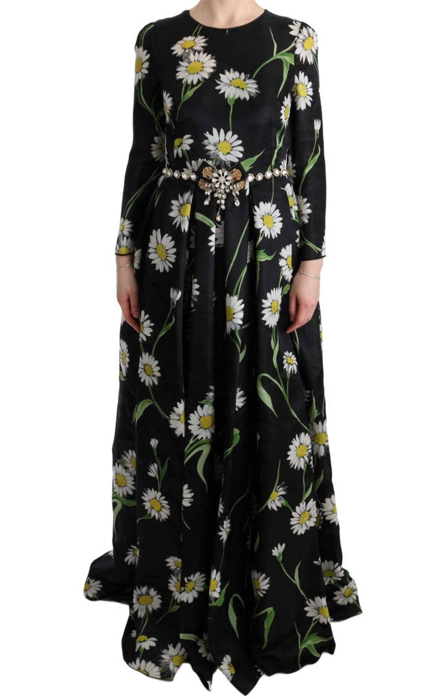 Dolce Gabbana Elegant Sunflower Maxi Gown with Crystals - Walmart.com