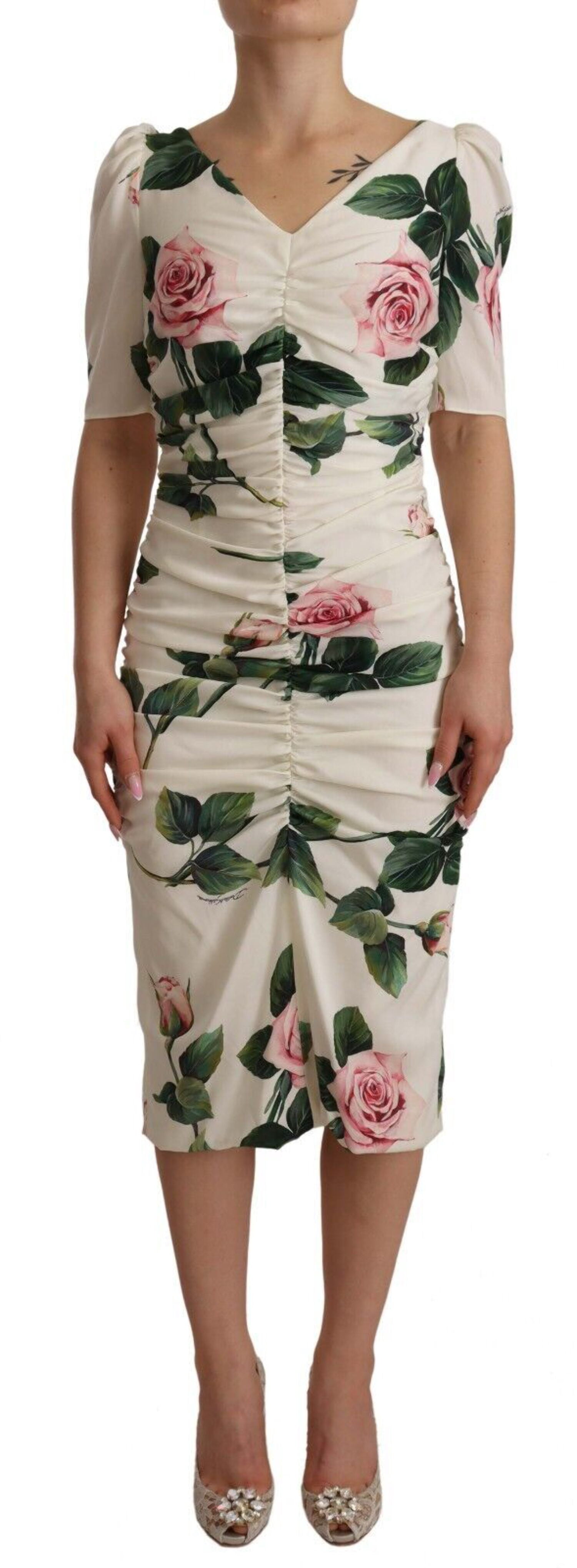 Dolce Gabbana Elegant White Floral Sheath Dress - Walmart.com