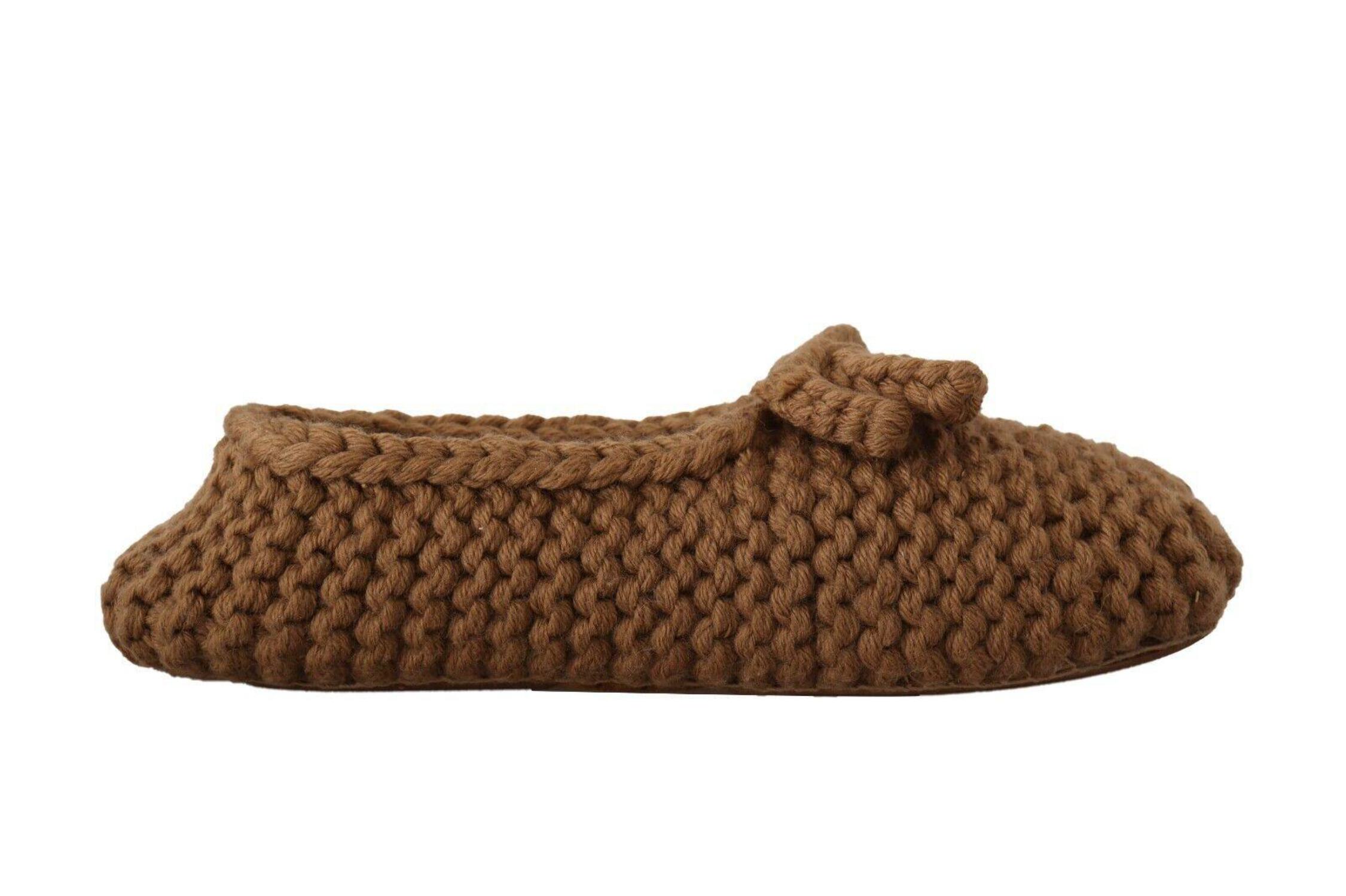 Dolce Gabbana Elegant Wool Knit Ballerina Flats in Brown - Walmart.com
