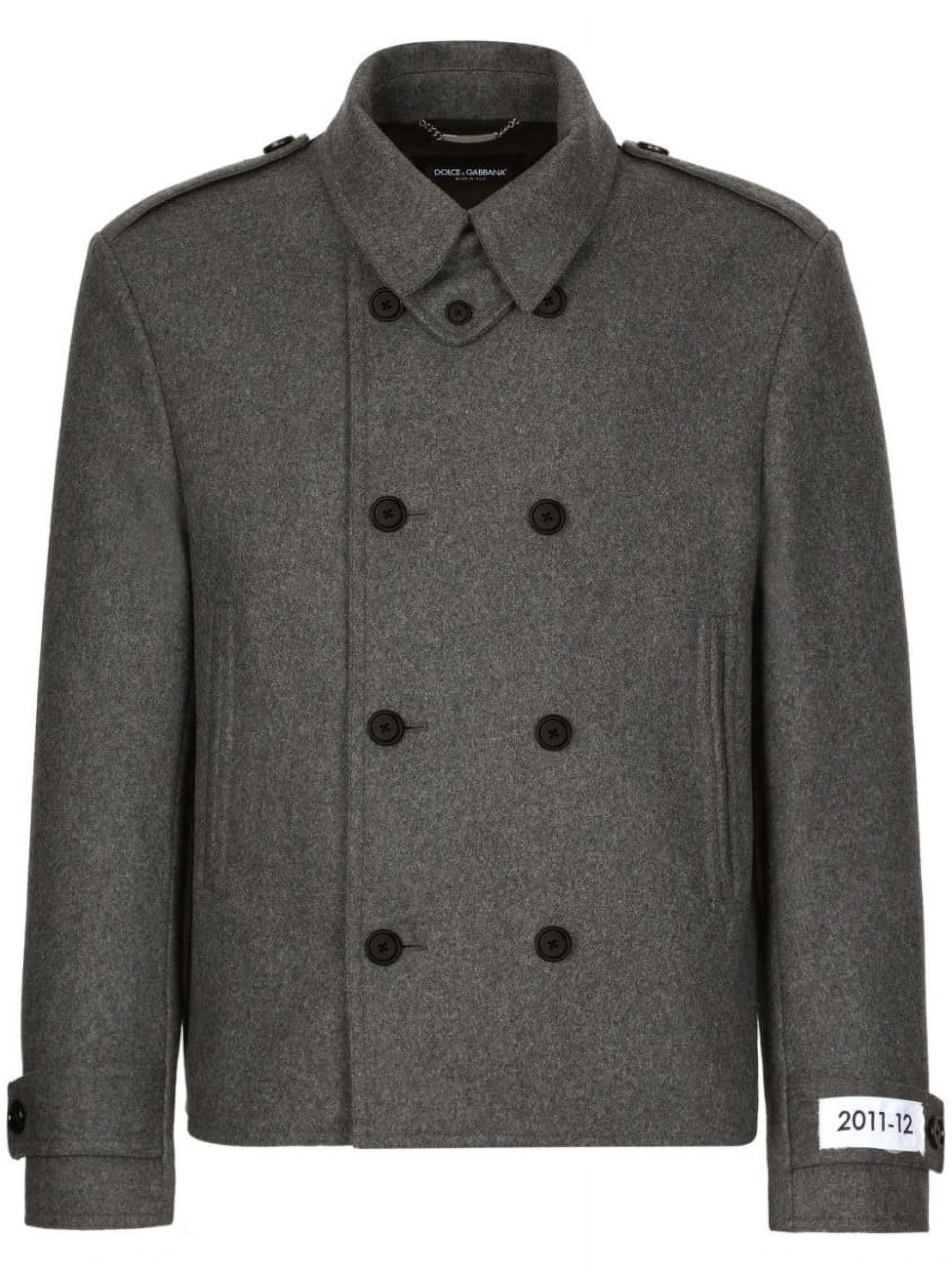 Dolce & Gabbana Man Double-Breasted Wool Coat With Epaulets And Modern ...