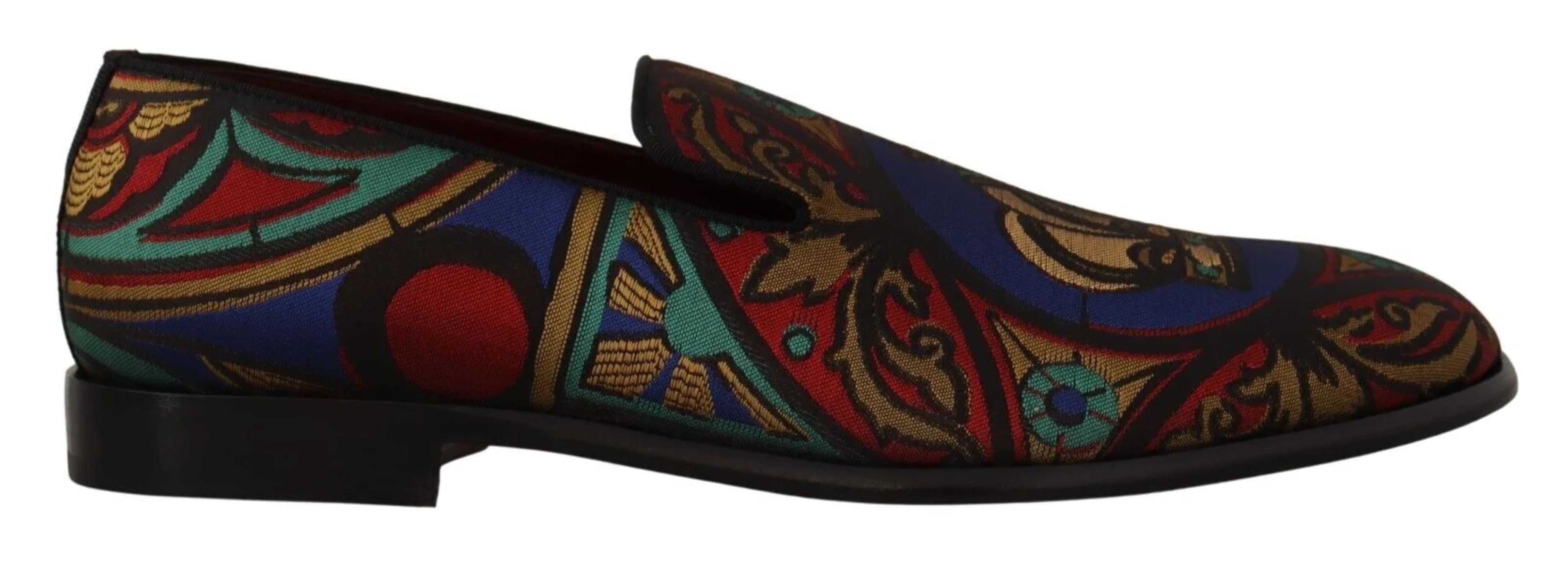 Dolce Gabbana Multicolor Jacquard Crown Slippers Loafers Shoes ...
