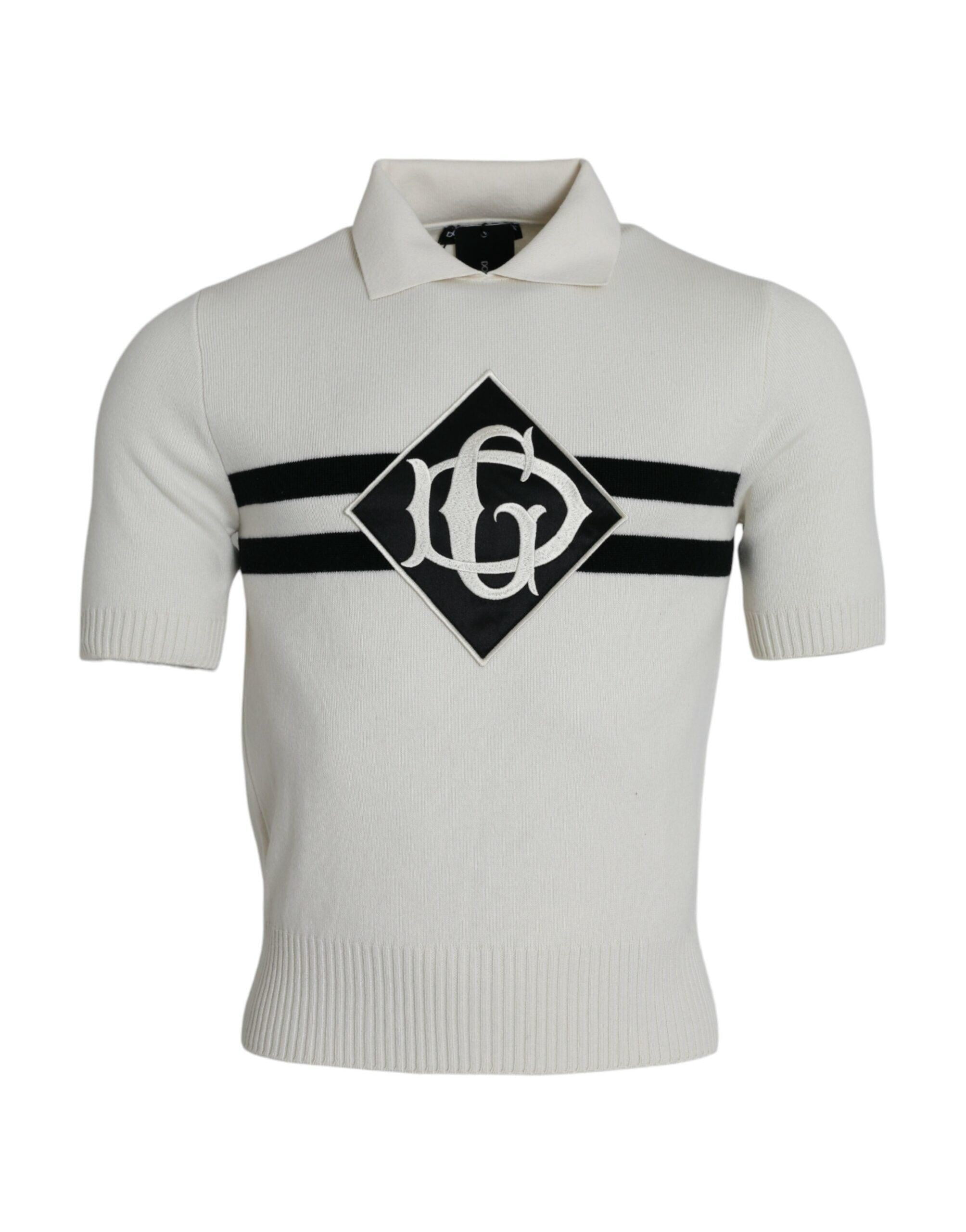 Dolce Gabbana White DG Logo Collared Henley Shirt T-shirt - Walmart.com