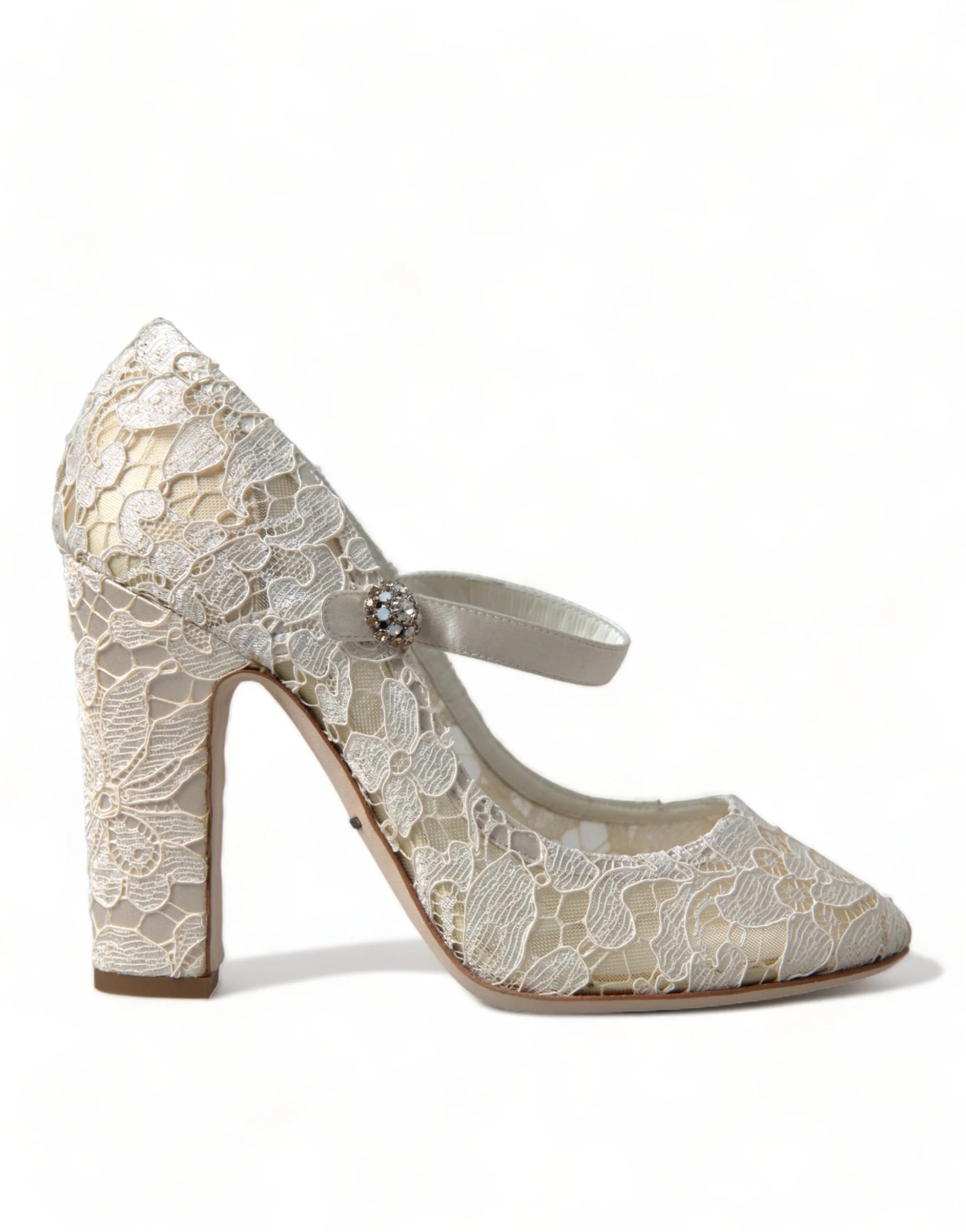 Dolce Gabbana White Lace Crystals Heels Sandals Shoes - Walmart.com