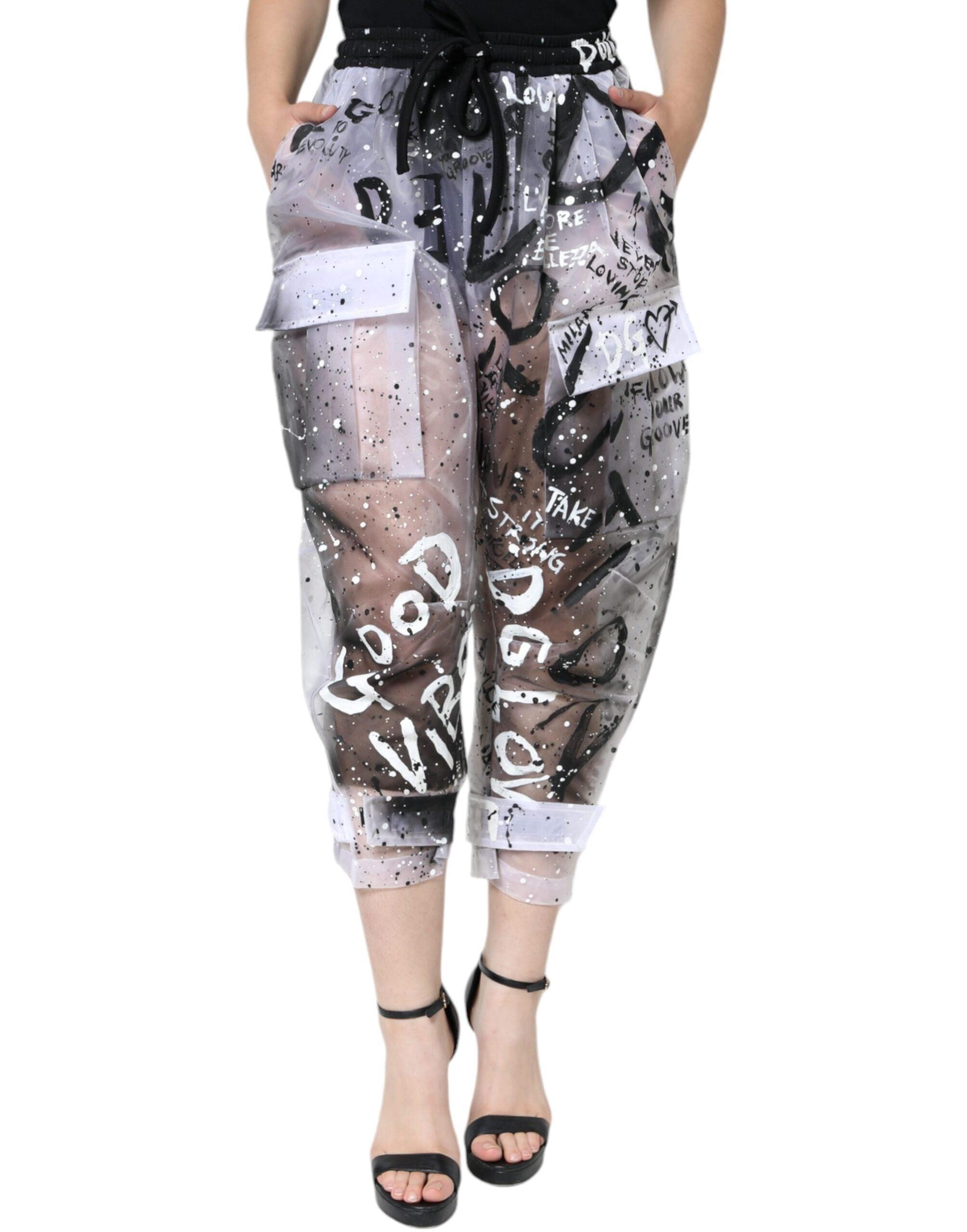 Dolce Gabbana White See Through Logo Cropped Cargo Pants - Walmart.com