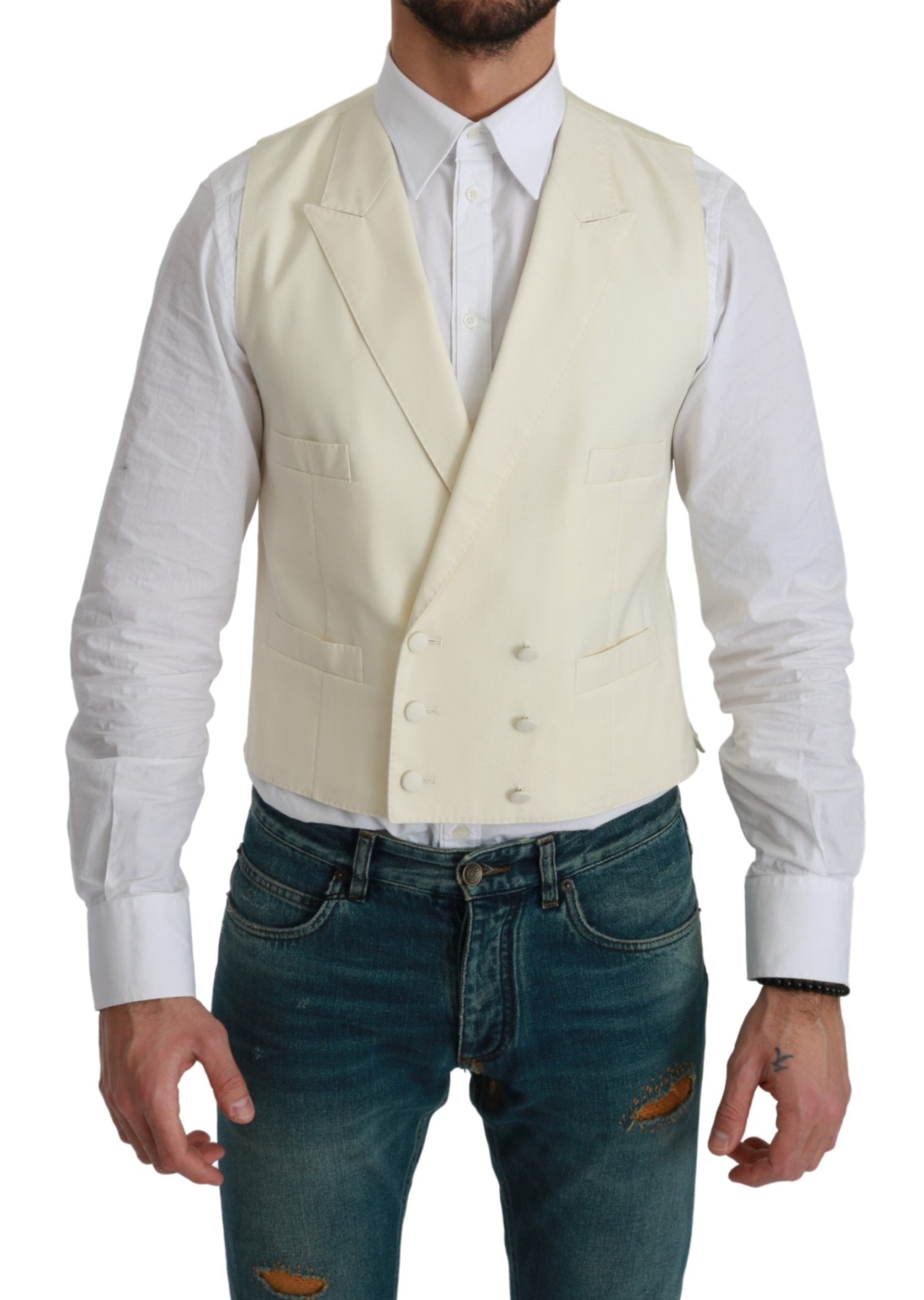 Dolce & Gabbana White Waistcoat Formal Wool Vest - Walmart.com