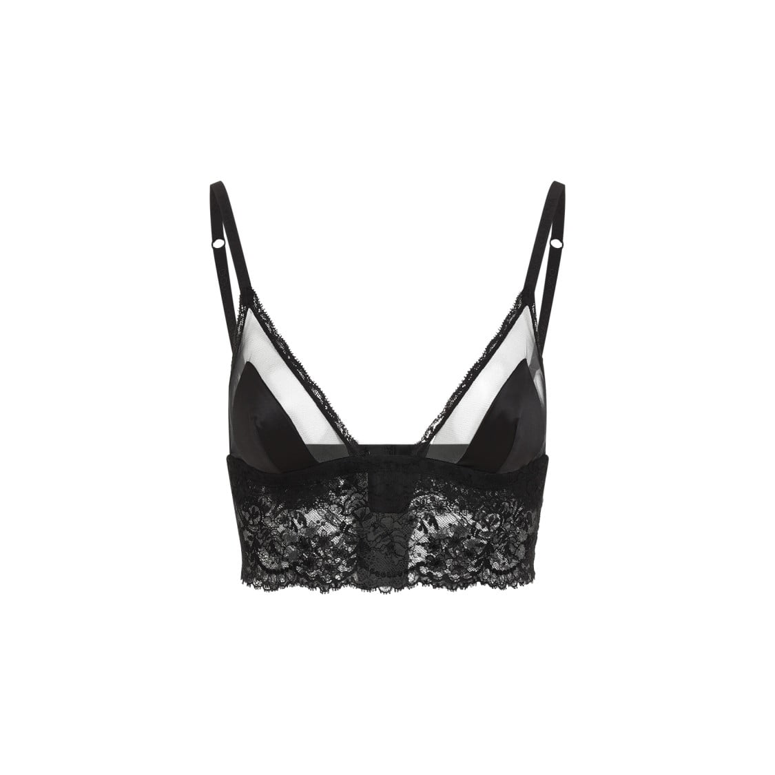 Dolce & Gabbana Women's Silk And Polyamide Lace Bra With Sheer ...