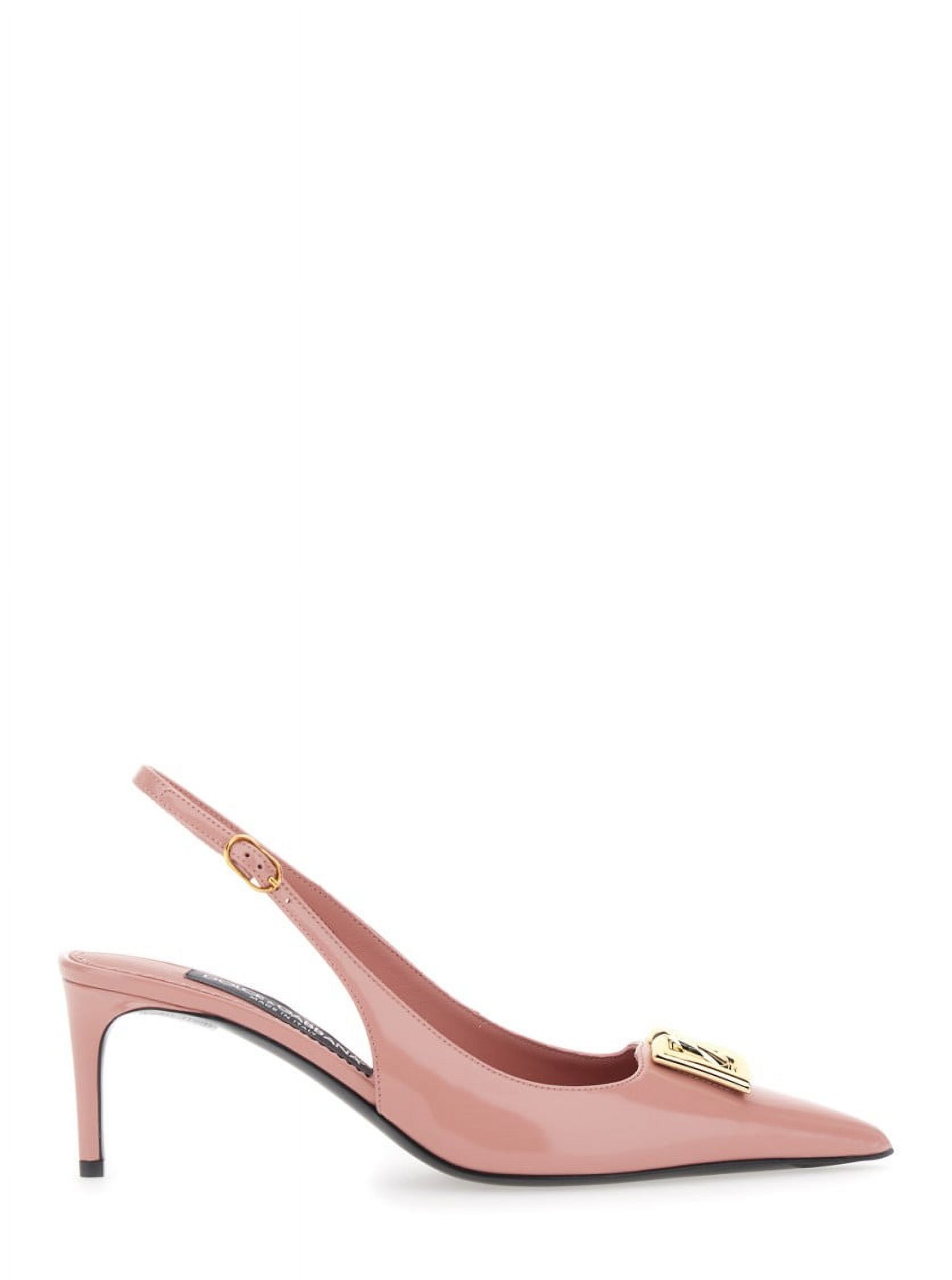 Dolce & Gabbana Women's Pink Slingback Pumps With Logo Plaque Pink ...