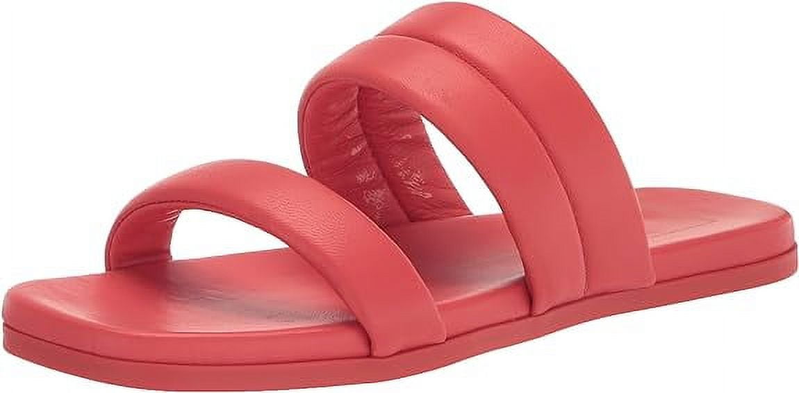 Dolce Vita Adore Red Leather Slip On Strappy Open Squared Toe Slides ...