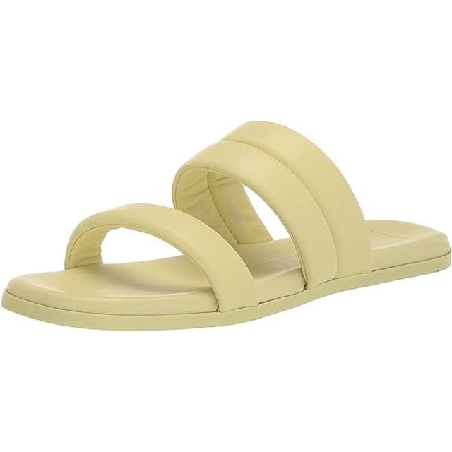 Dolce Vita Adore Yellow Leather Slip On Strappy Open Squared Toe Slides ...