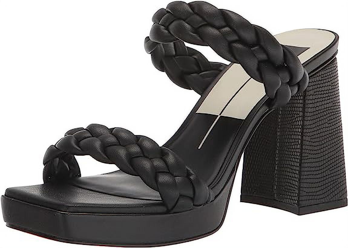 Dolce Vita Ashby Black Stella Block Heel Braided Straps Open Toe Heeled ...