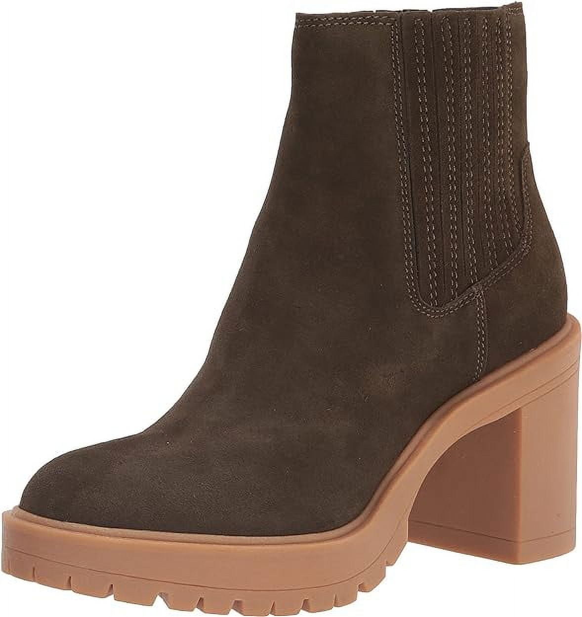 Dolce Vita Caster H2O Olive Suede Pull On Chunky Block Heel Fashion ...