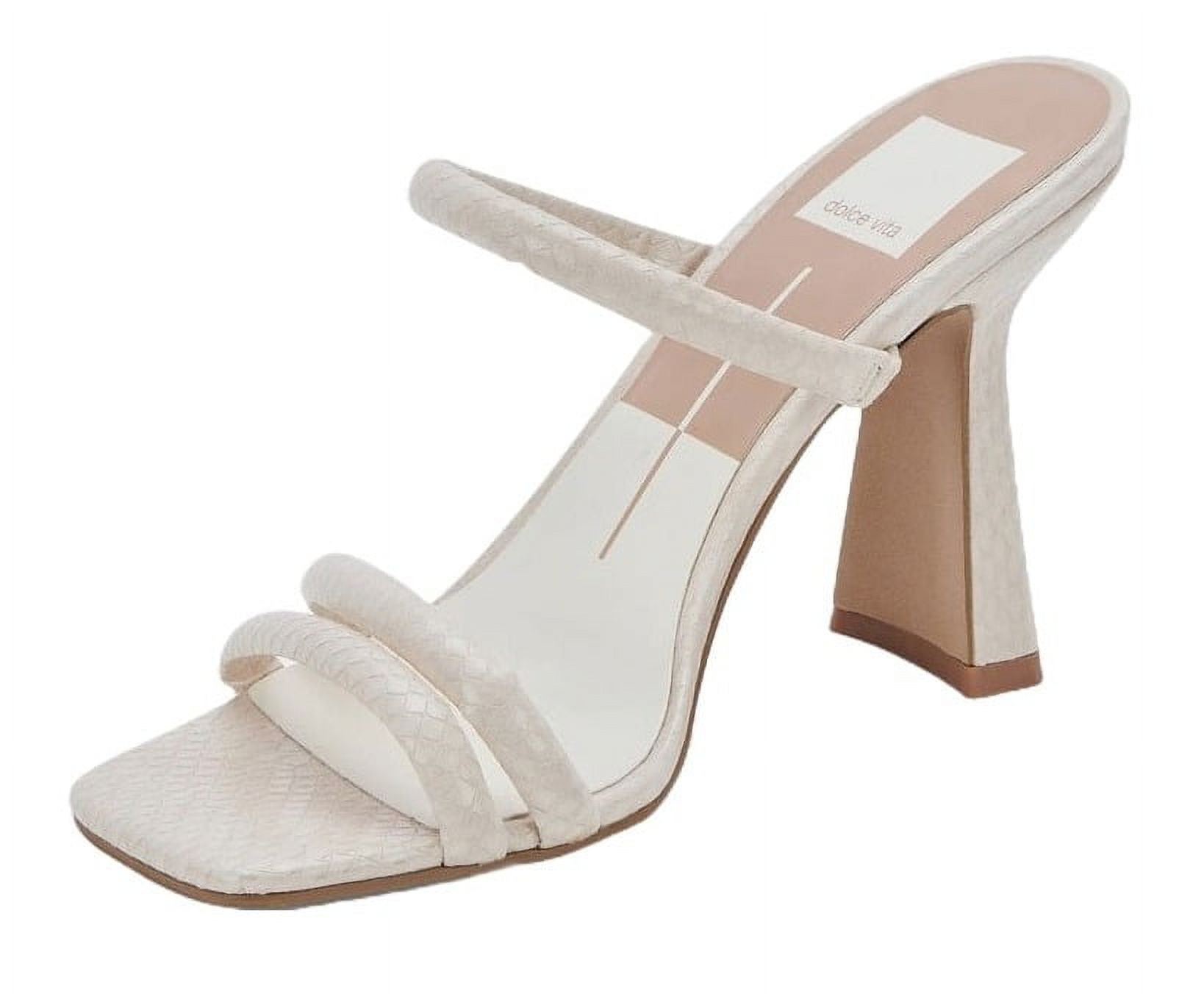 Dolce Vita Fort Ivory Embossed Stella Slip On Squared Toe Block Heeled ...