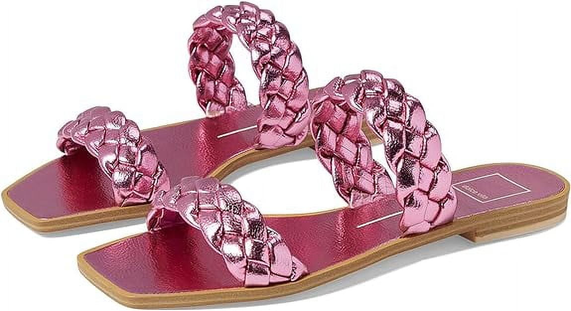 Dolce Vita Indy Magenta Metallic Stella Slip On Square Toe Woven Straps ...