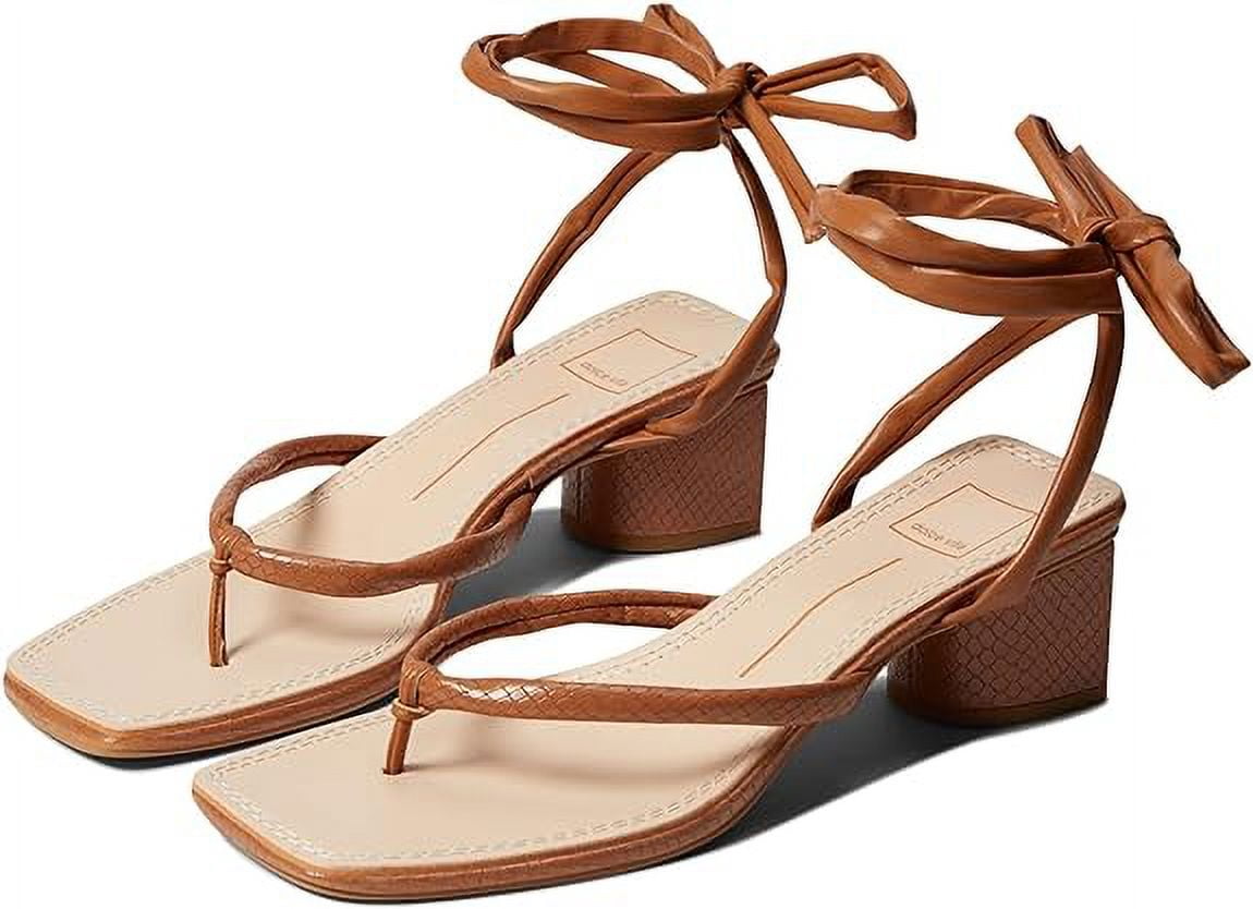 Dolce Vita Jorry Cedar Embossed Stella Tie Up Squared Toe Block Heeled ...
