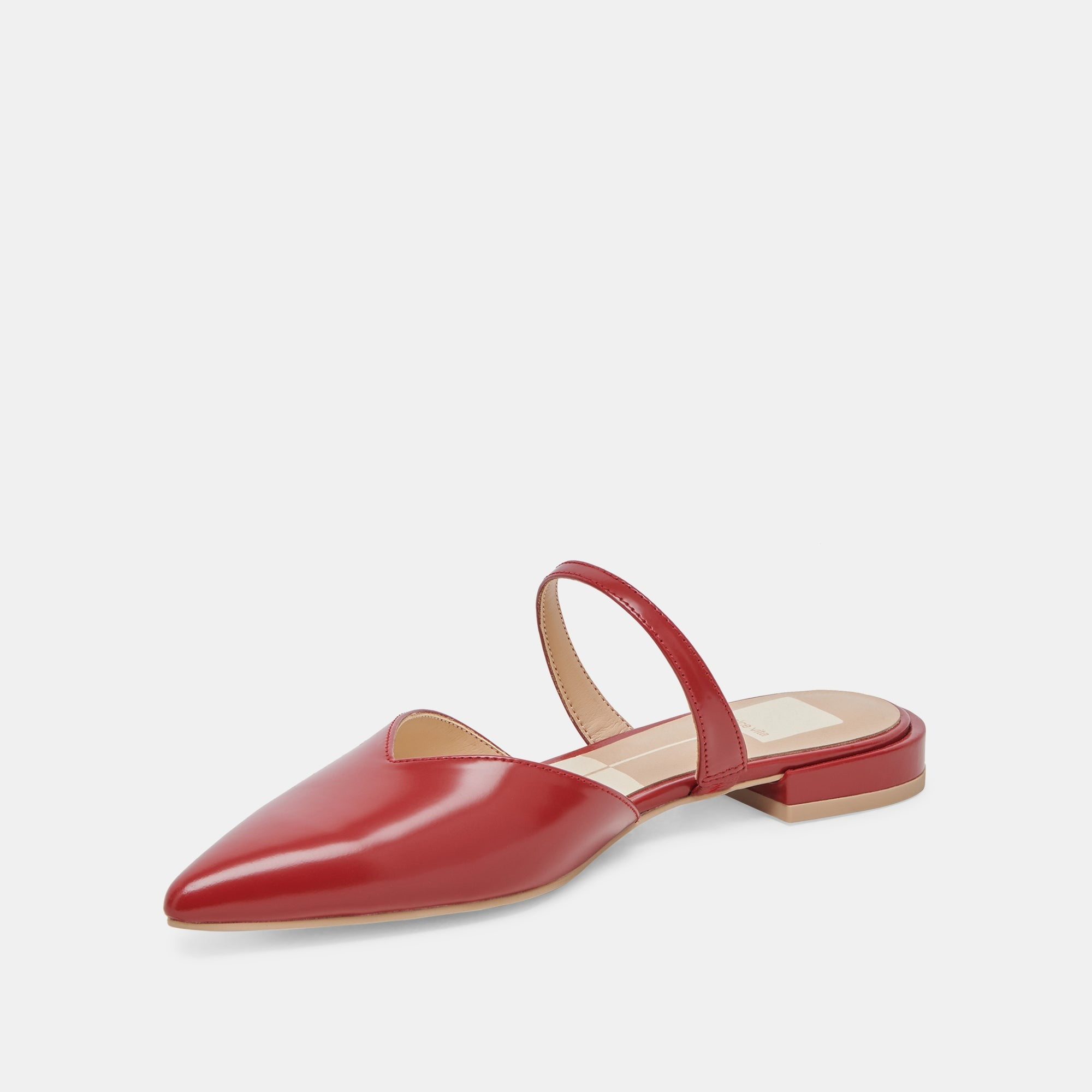 Dolce Vita Kanika Red Crinkle Patent Pointed Toe Strap Slip On Flats ...