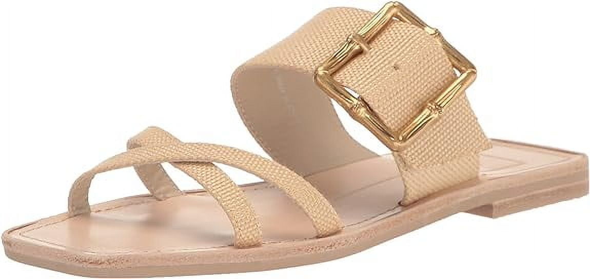 Dolce Vita Lowyn Natural Raffia Slip On Buckle Detailed Squared Toe ...