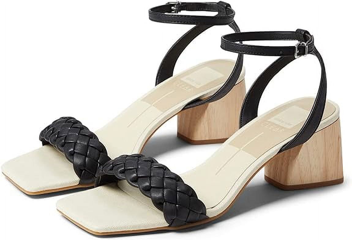 Dolce Vita Maren Black Stella Ankle Strap Squared Open Toe Block Heeled ...