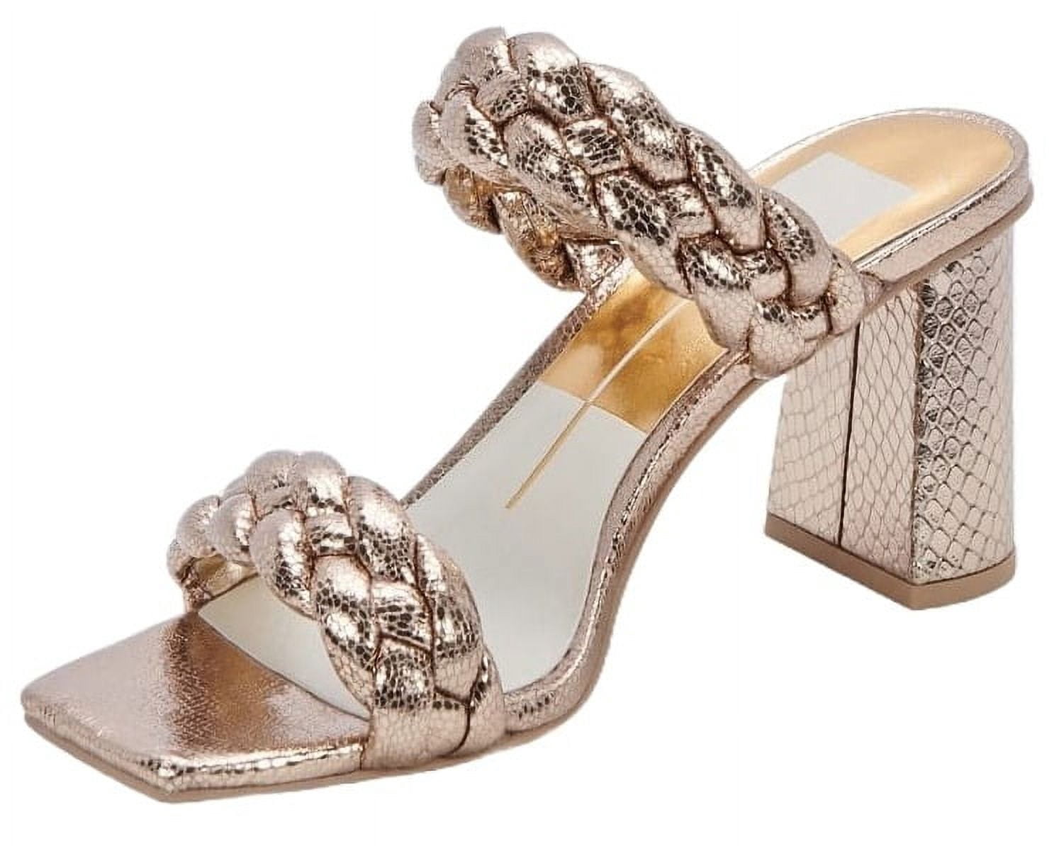 Dolce Vita Paily Dark Gold Crackled Stella Suede Squared Toe Heeled ...