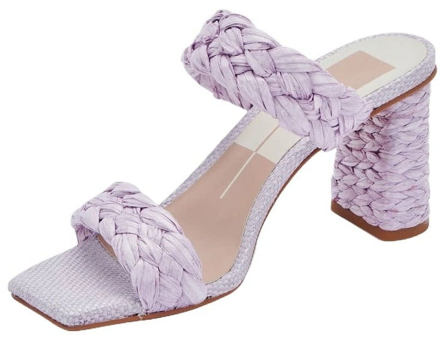 Dolce Vita Paily Lilac Raffia Braided Straps Slip On Open Toe Heeled ...