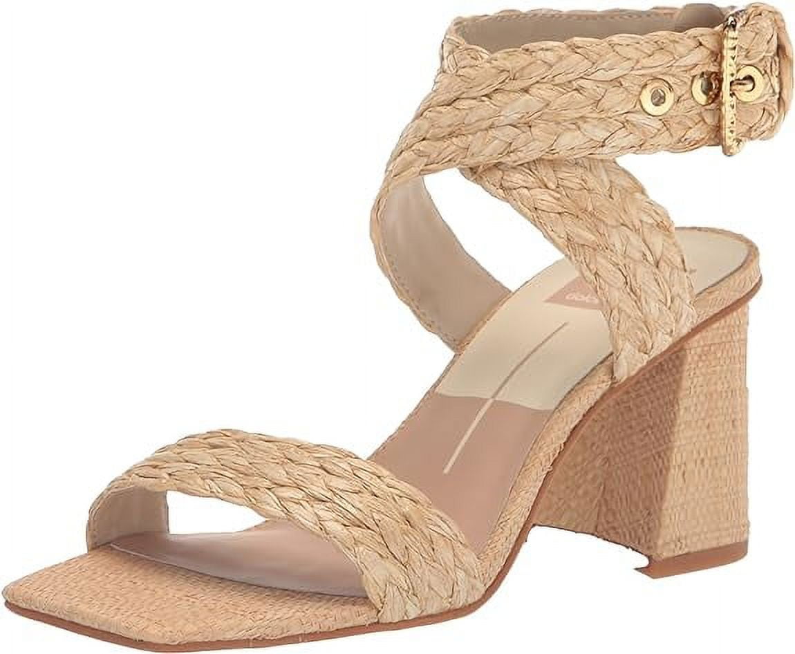 Dolce Vita Paytin Lt Natural Raffia Ankle Strap Squared Toe Block ...