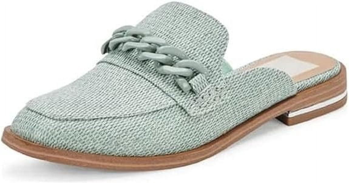 Dolce Vita Pela Mint Raffia Slip On Rounded Toe Chain Detail Flat Dress ...