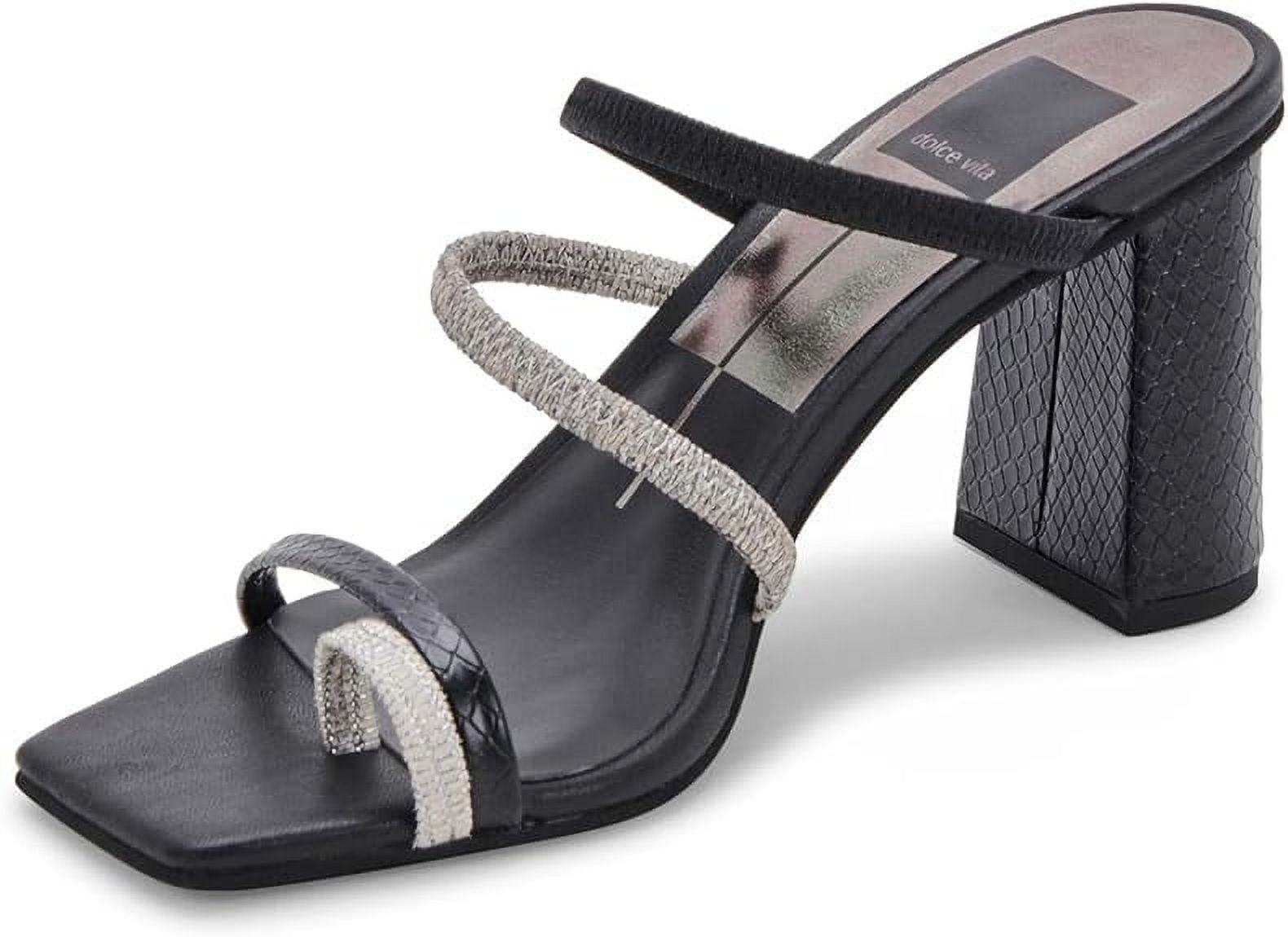 Dolce Vita Prisma Onyx Stella Slip On Squared Open Toe Block Heeled ...